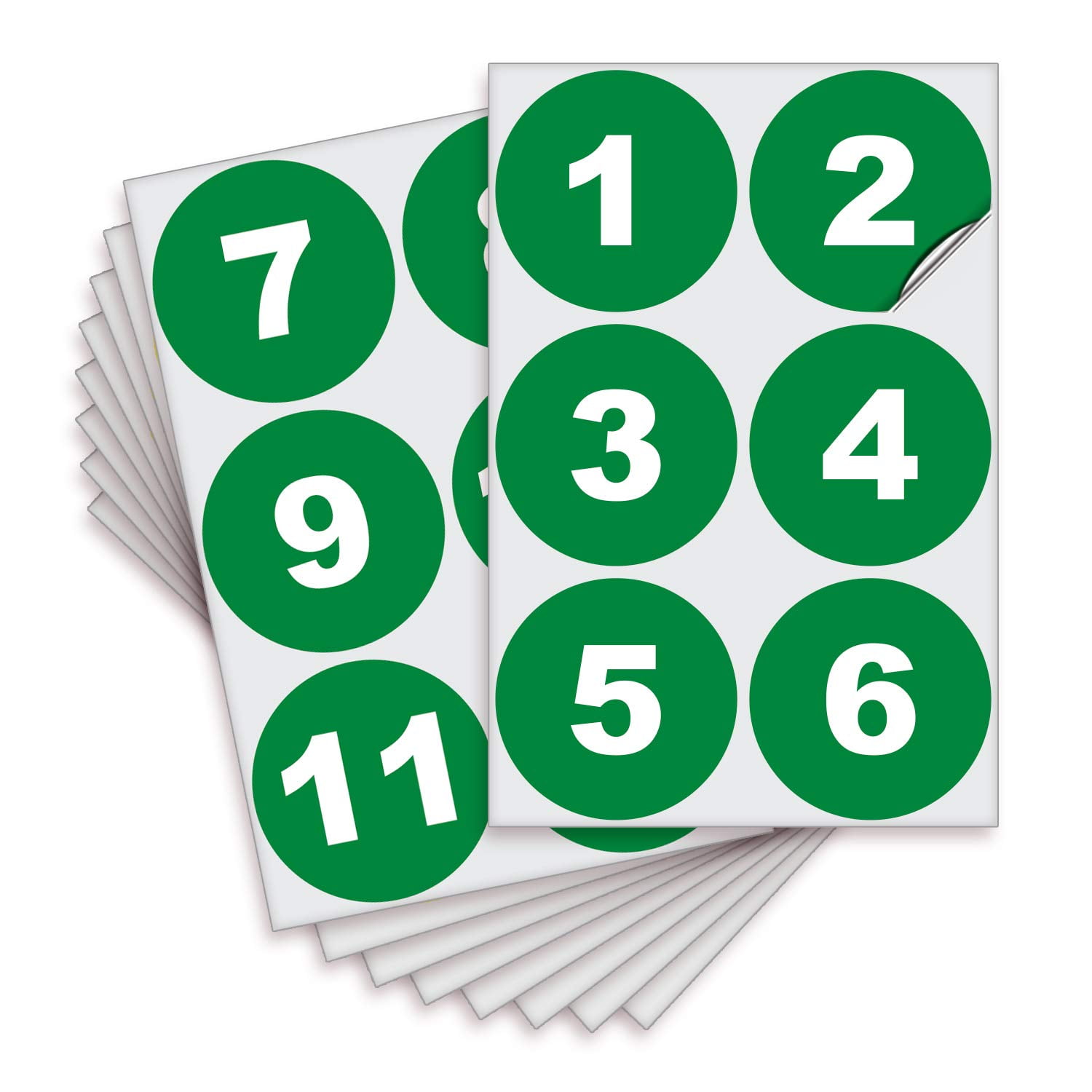 iSYFIX Green Consecutive Number Stickers – 1 to 50, 4-inch, 1 set ...
