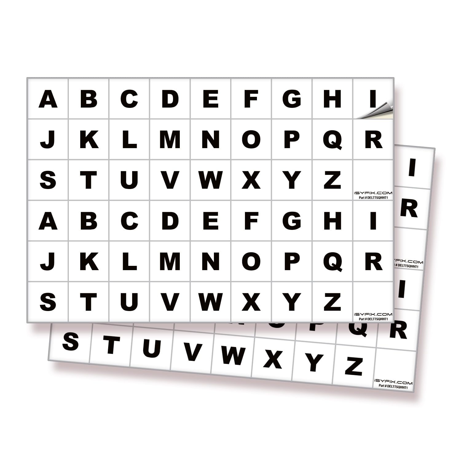 iSYFIX Letters Vinyl Stickers - A to Z, 1-inch, 4 Sets - White Premium ...