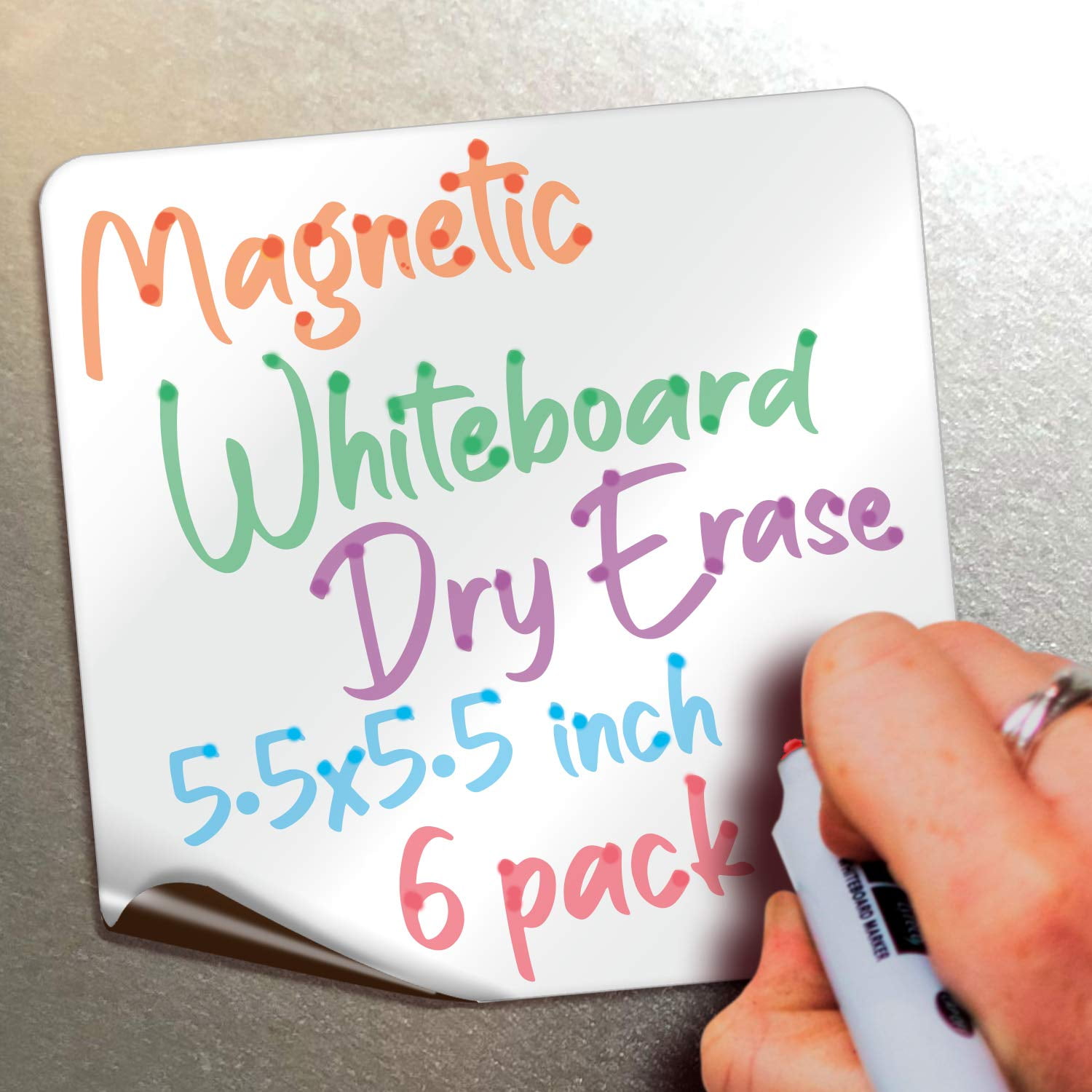 iSYFIX Magnetic Dry Erase Whiteboard Notes - 5.5 x 5.5 inch, 6 Pack ...
