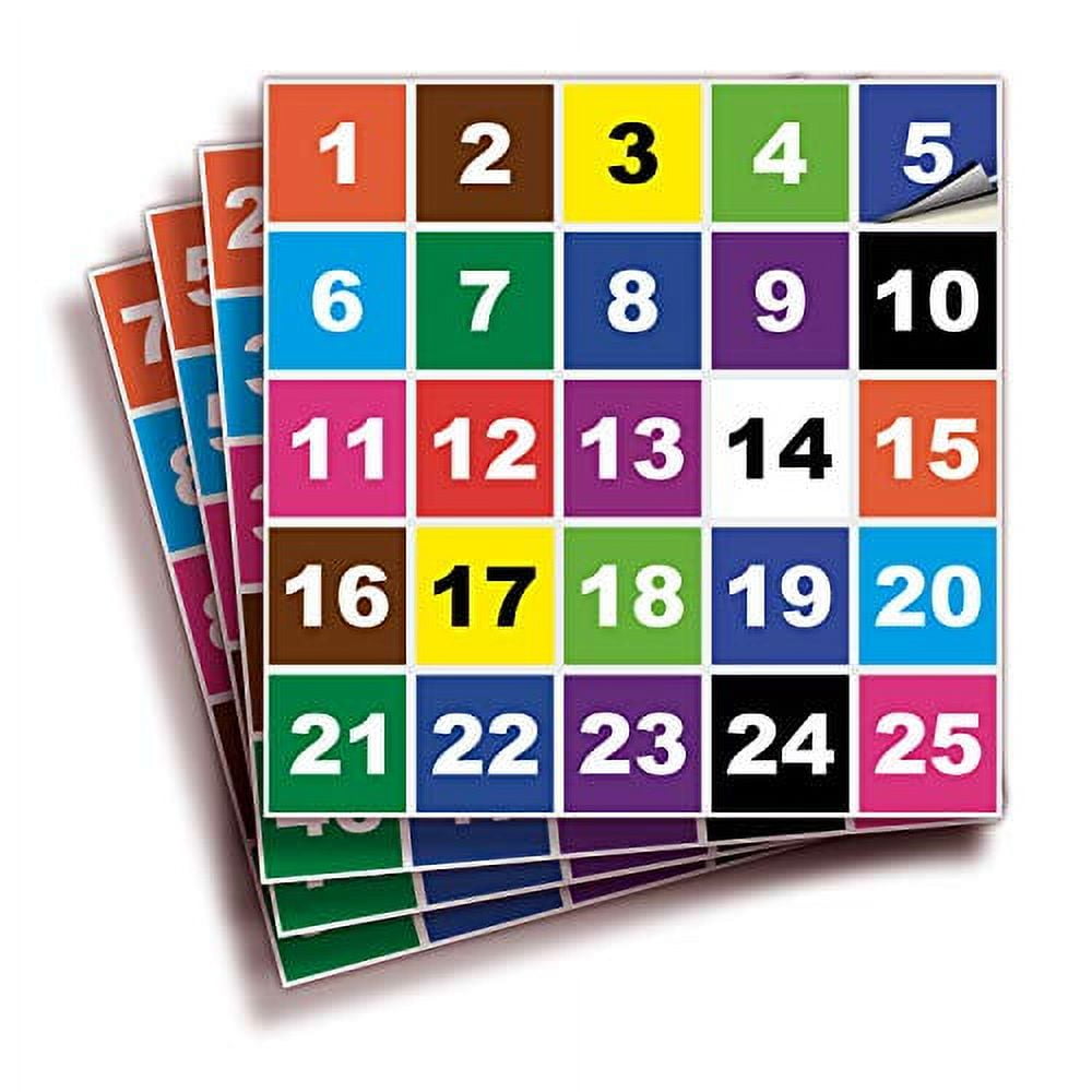 iSYFIX Multicolor Consecutive Number Sticker – 1.5 to 100, 1-inch, 1 ...