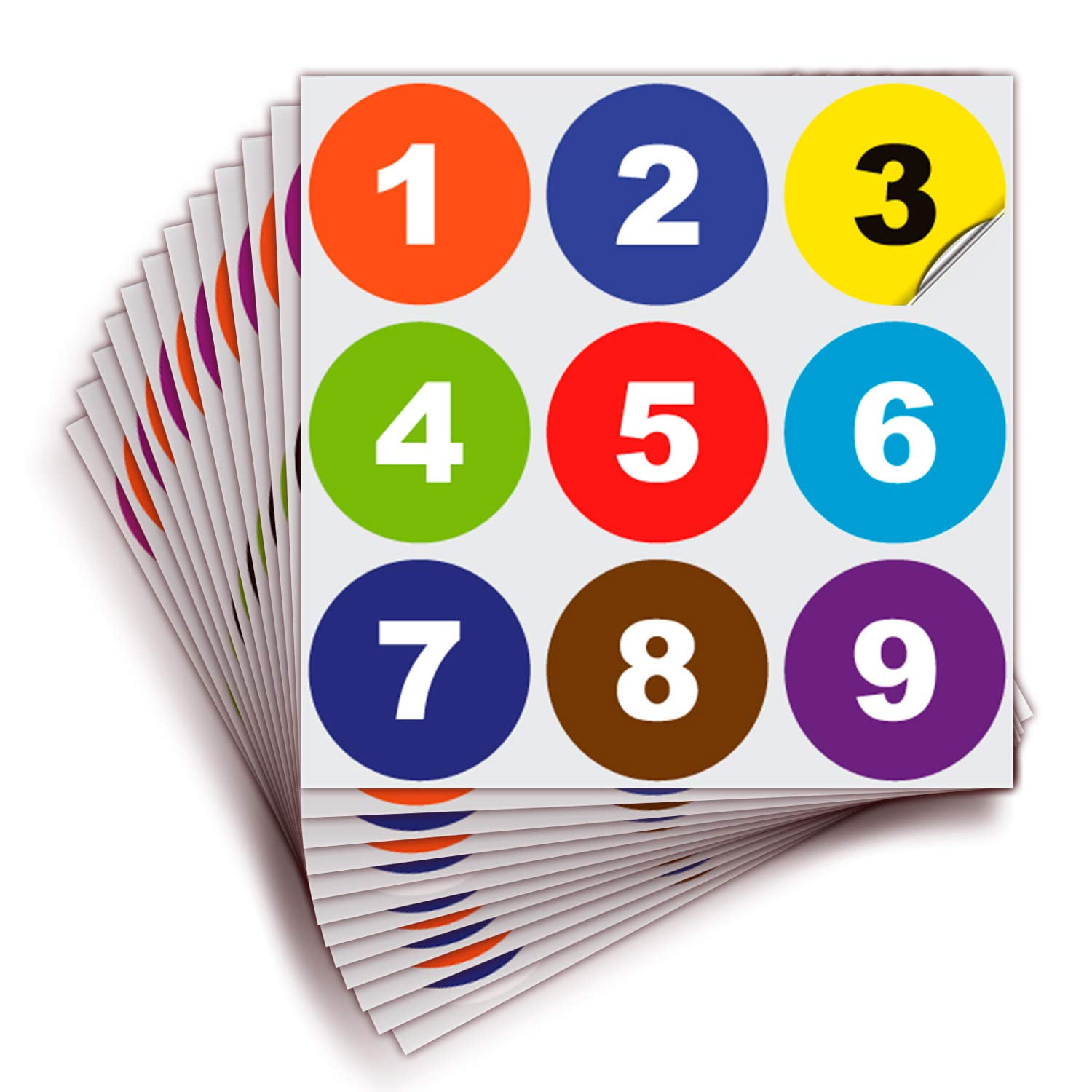 iSYFIX Multicolor Consecutive Number Stickers – 1 to 100, 2-inch, 1 set ...