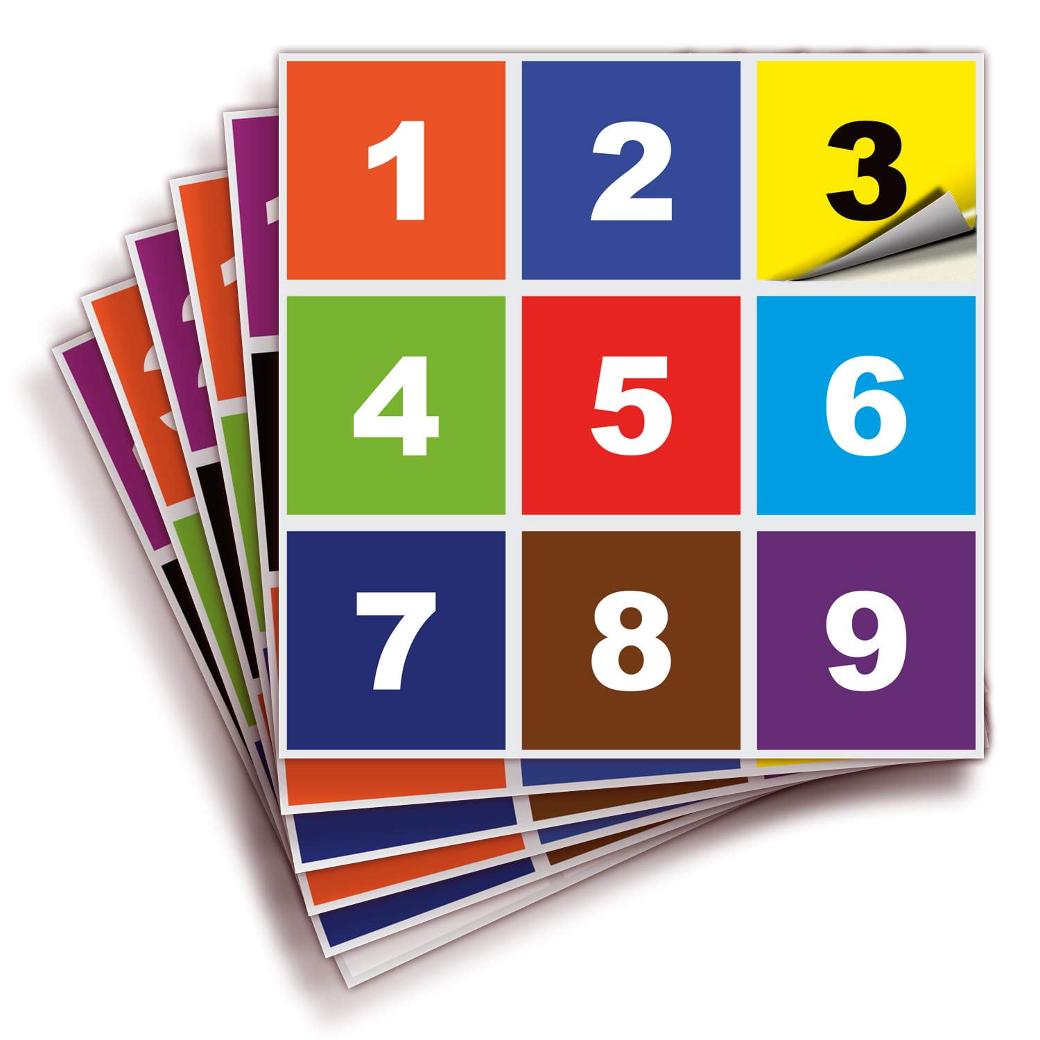 iSYFIX Multicolor Consecutive Number Stickers – 1 to 50, 2-inch, 1 set – Vinyl Self Adhesive ...