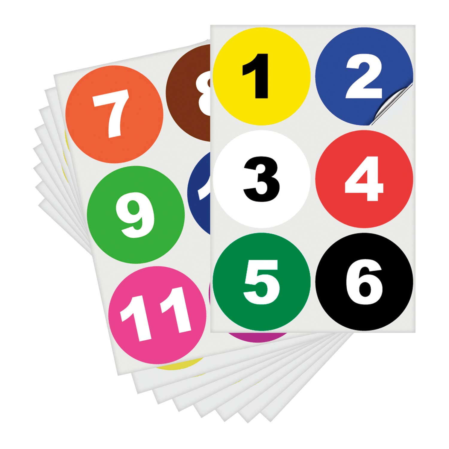 iSYFIX Multicolor Consecutive Number Stickers – 1 to 50, 3-inch, 1 set ...