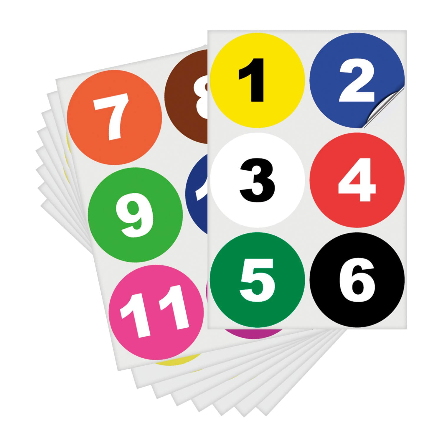 iSYFIX Multicolor Consecutive Number Stickers – 1 to 50, 4-inch, 1 set – Vinyl Self Adhesive ...