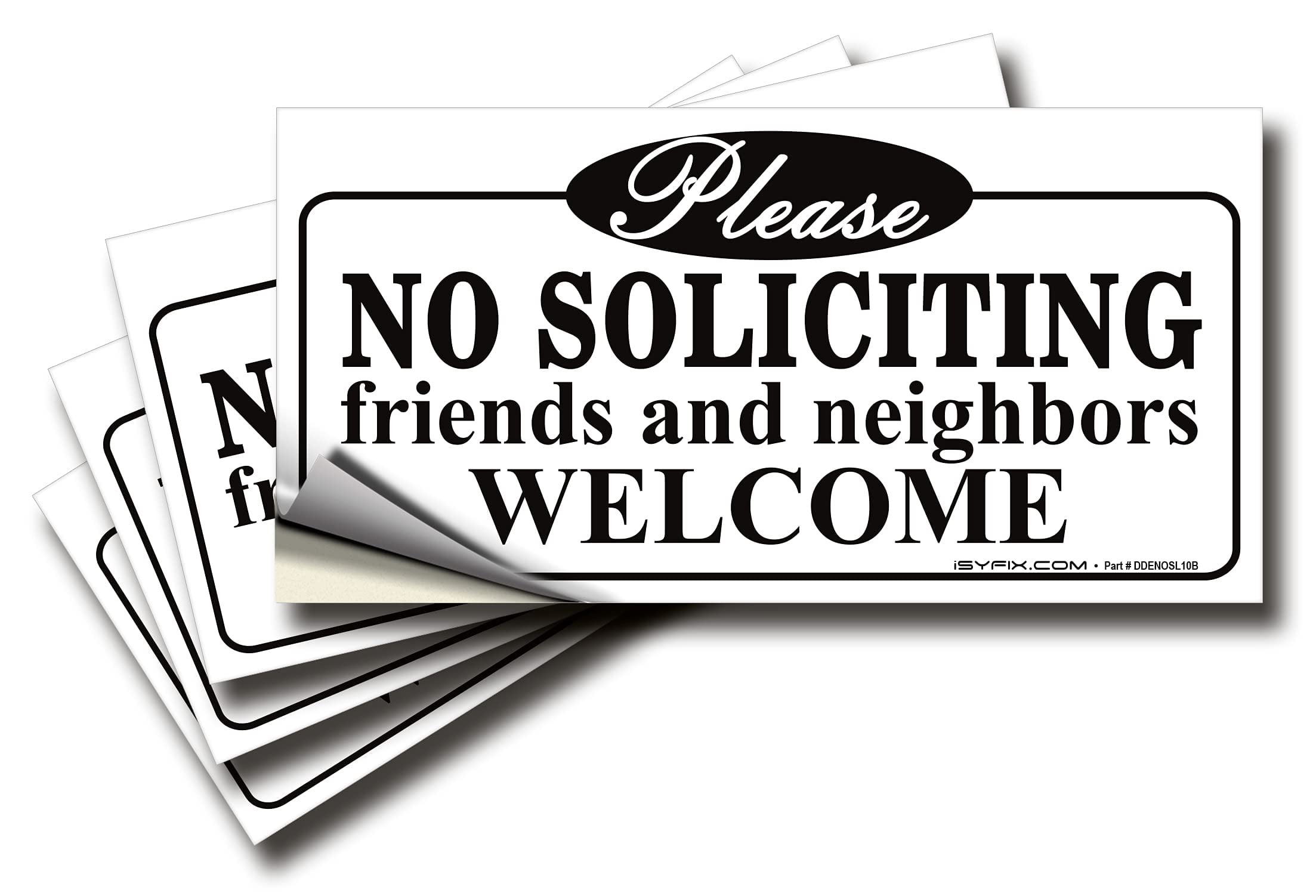 iSYFIX No Soliciting Sign Sticker for House, Home & Business - 4 Pack ...