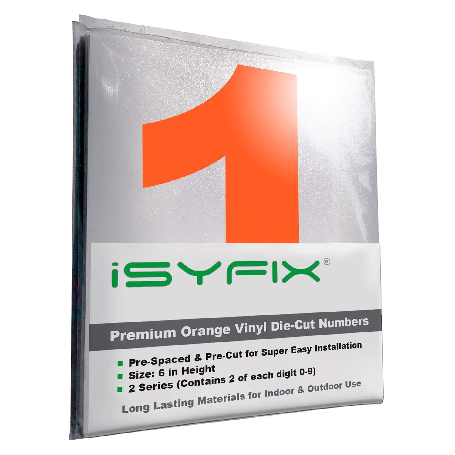 iSYFIX Orange Vinyl Numbers Stickers – 6 Inch Self Adhesive (2 Sets ...