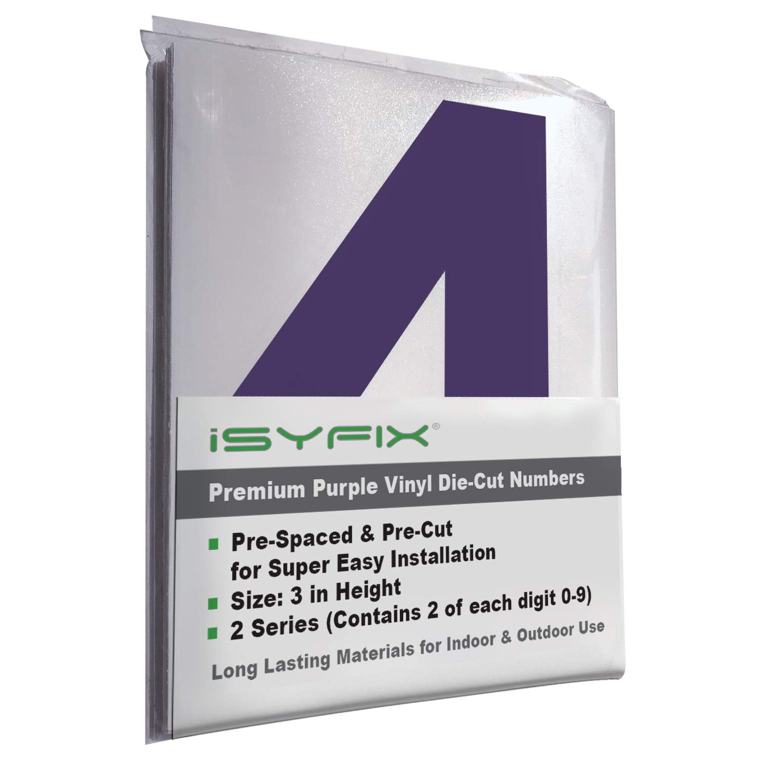 iSYFIX Purple Vinyl Numbers Stickers – 3 Inch Self Adhesive (2 Sets ...