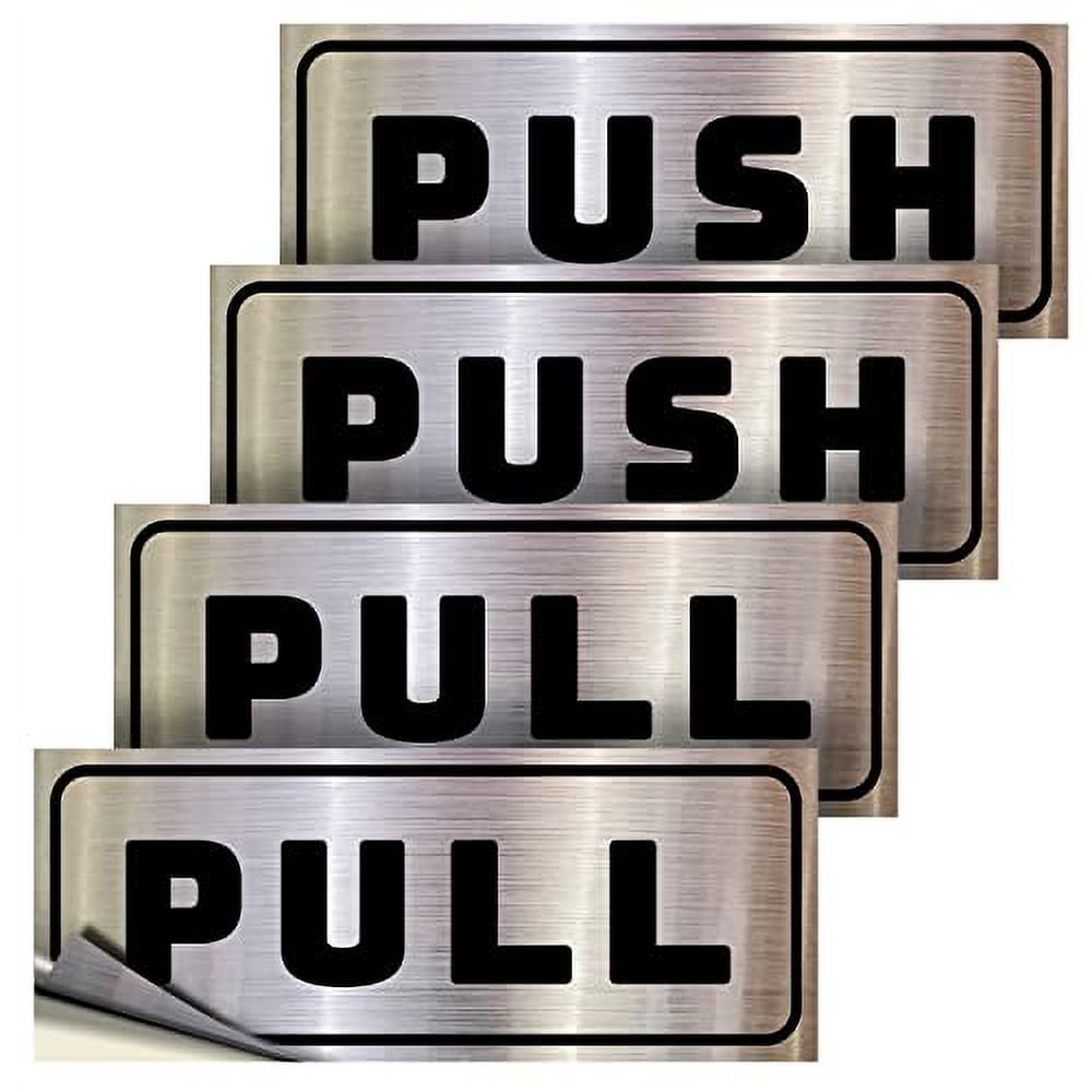 iSYFIX Push Pull Stickers Sign â€“ 2 Pack 5x2 inch â€“ Horizontal Decal ...