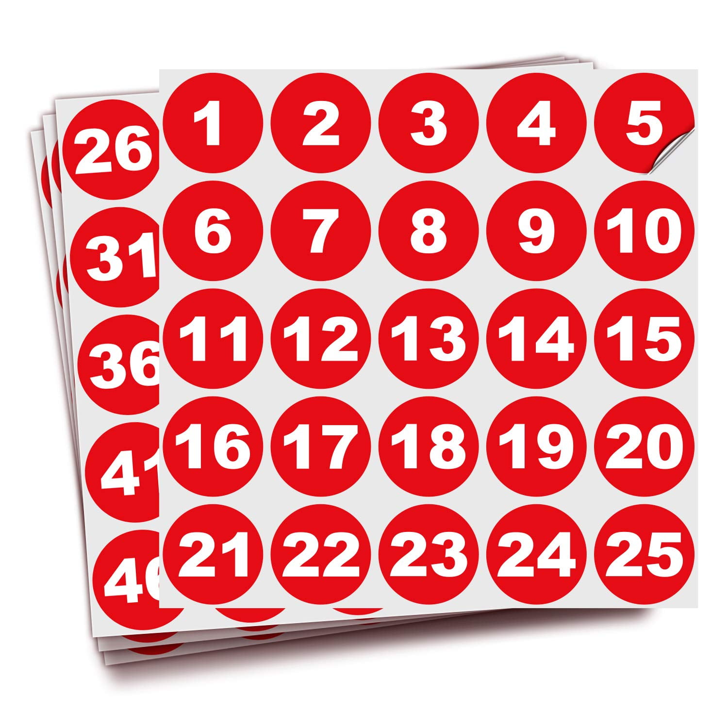 iSYFIX Red Consecutive Number Stickers – 1 to 100, 1.5-inch, 1 set ...