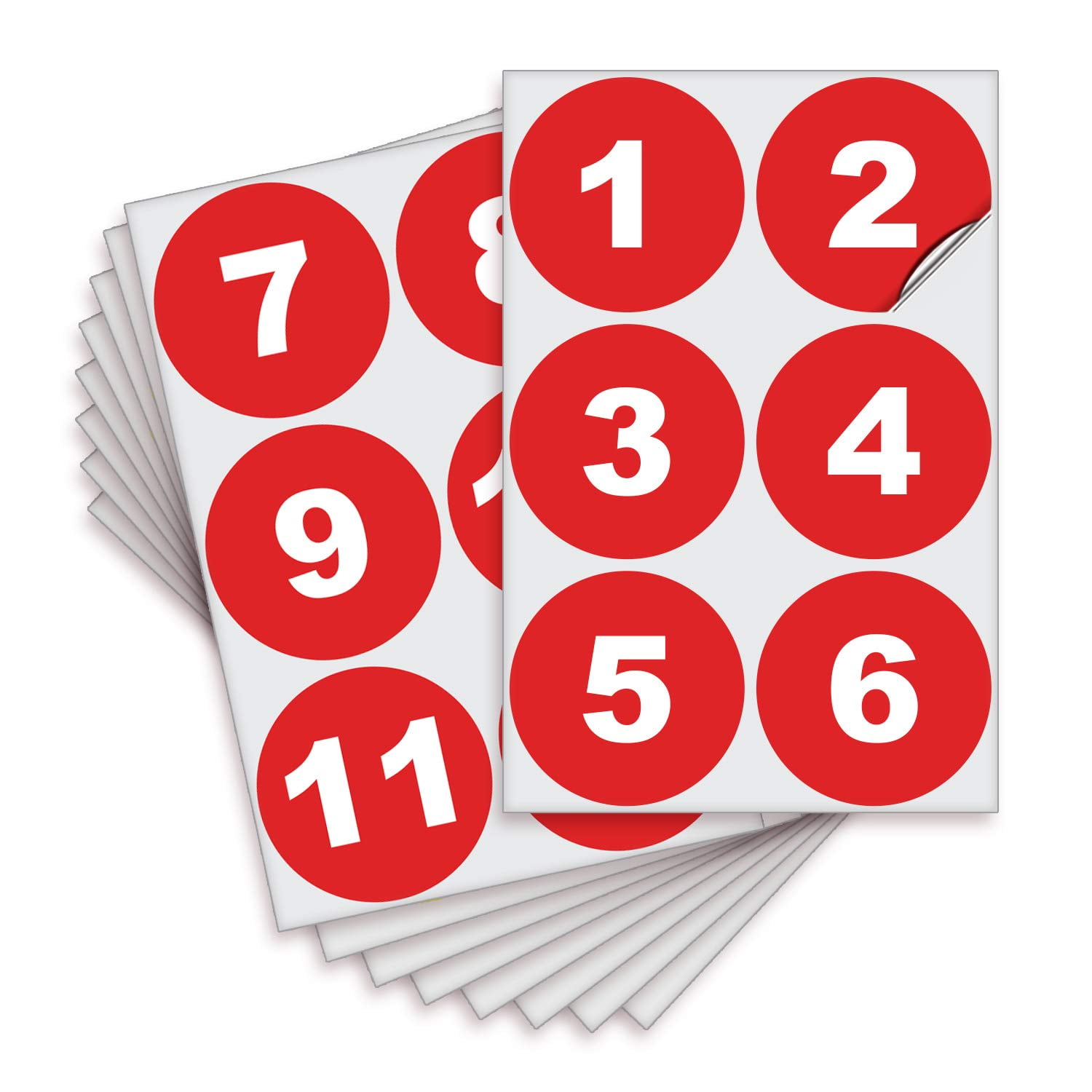 iSYFIX Red Consecutive Number Stickers – 1 to 50, 3-inch, 1 set – Vinyl ...