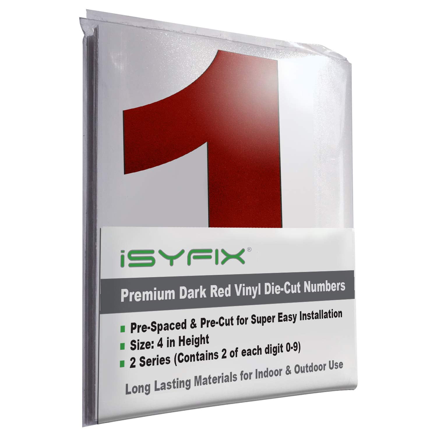 iSYFIX Red Vinyl Numbers Stickers – 4 Inch Self Adhesive (2 Sets ...