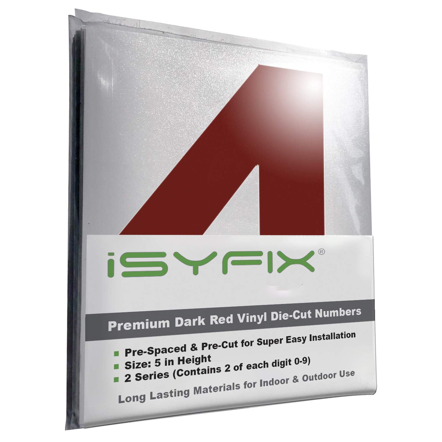 iSYFIX Red Vinyl Numbers Stickers - 5 Inch Self Adhesive (2 Sets ...