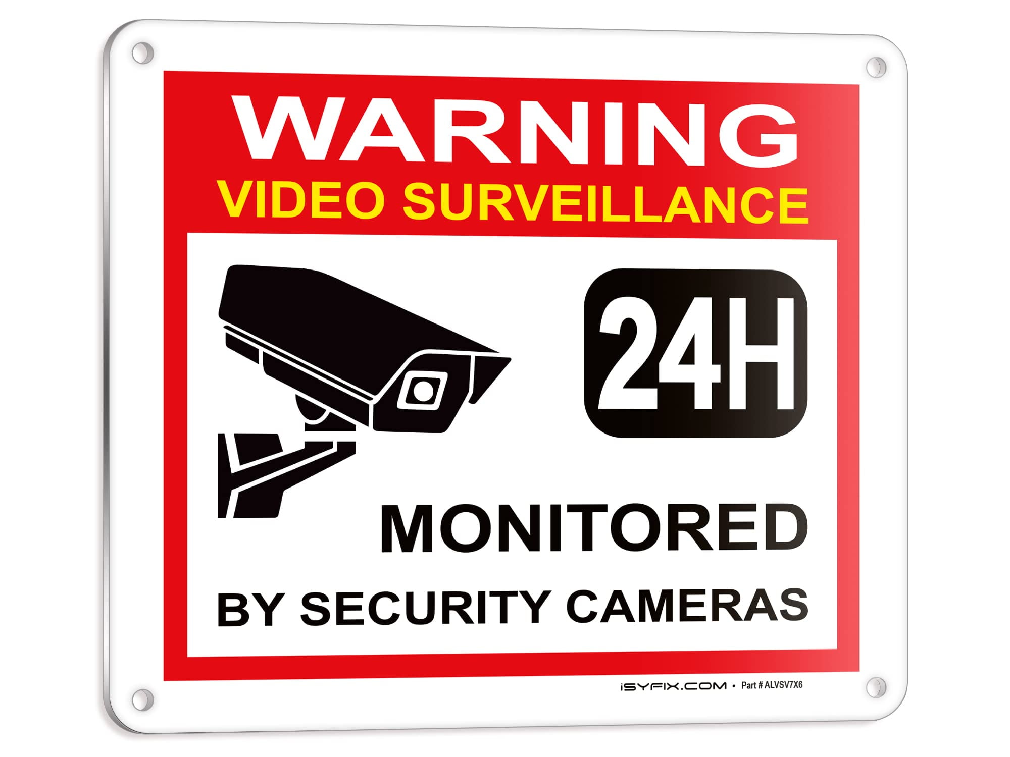 iSYFIX Video Surveillance Warning Sign - 1 Pack 7x6 Inch – 100% Rust ...