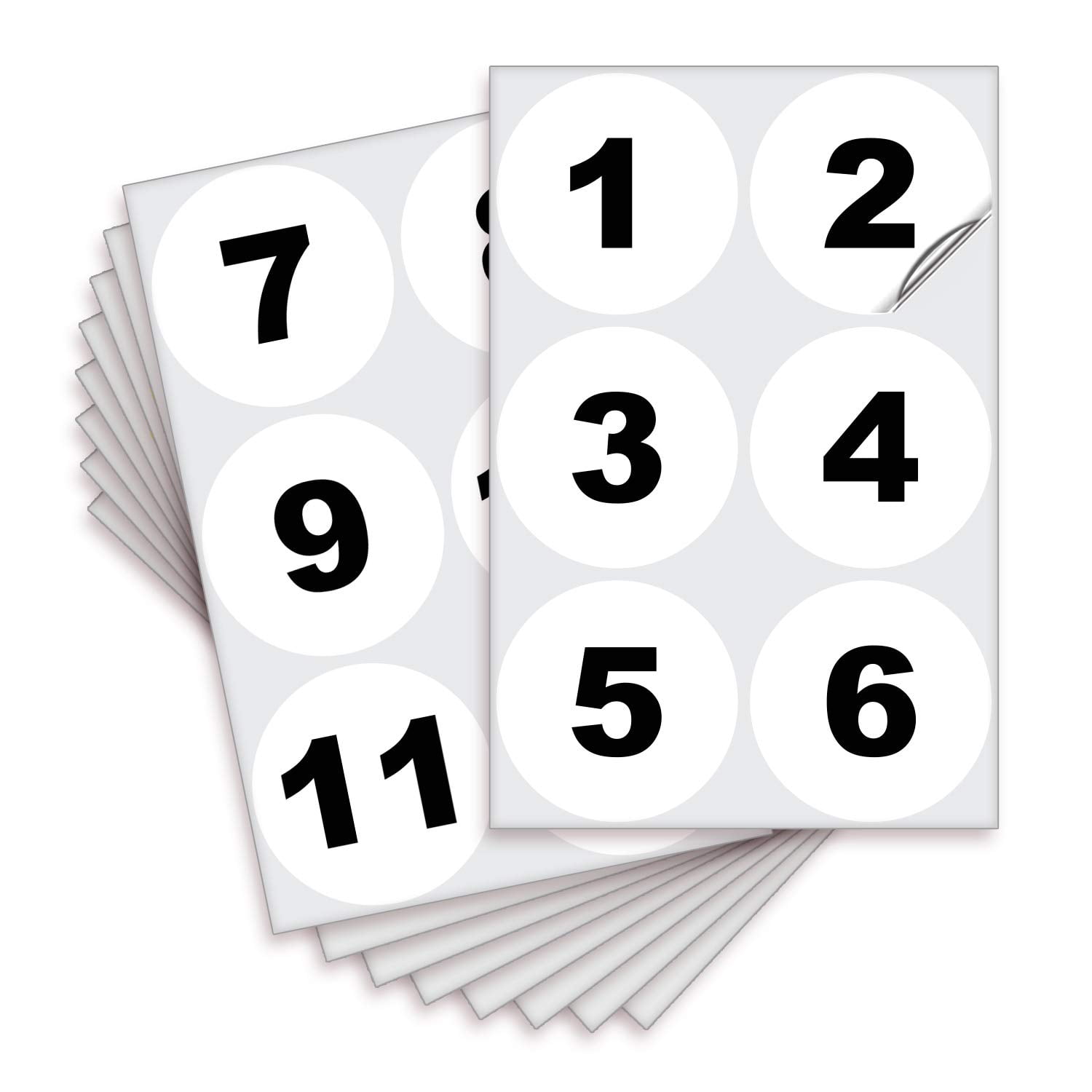 iSYFIX White Consecutive Number Stickers – 1 to 50, 4-inch, 1 set ...