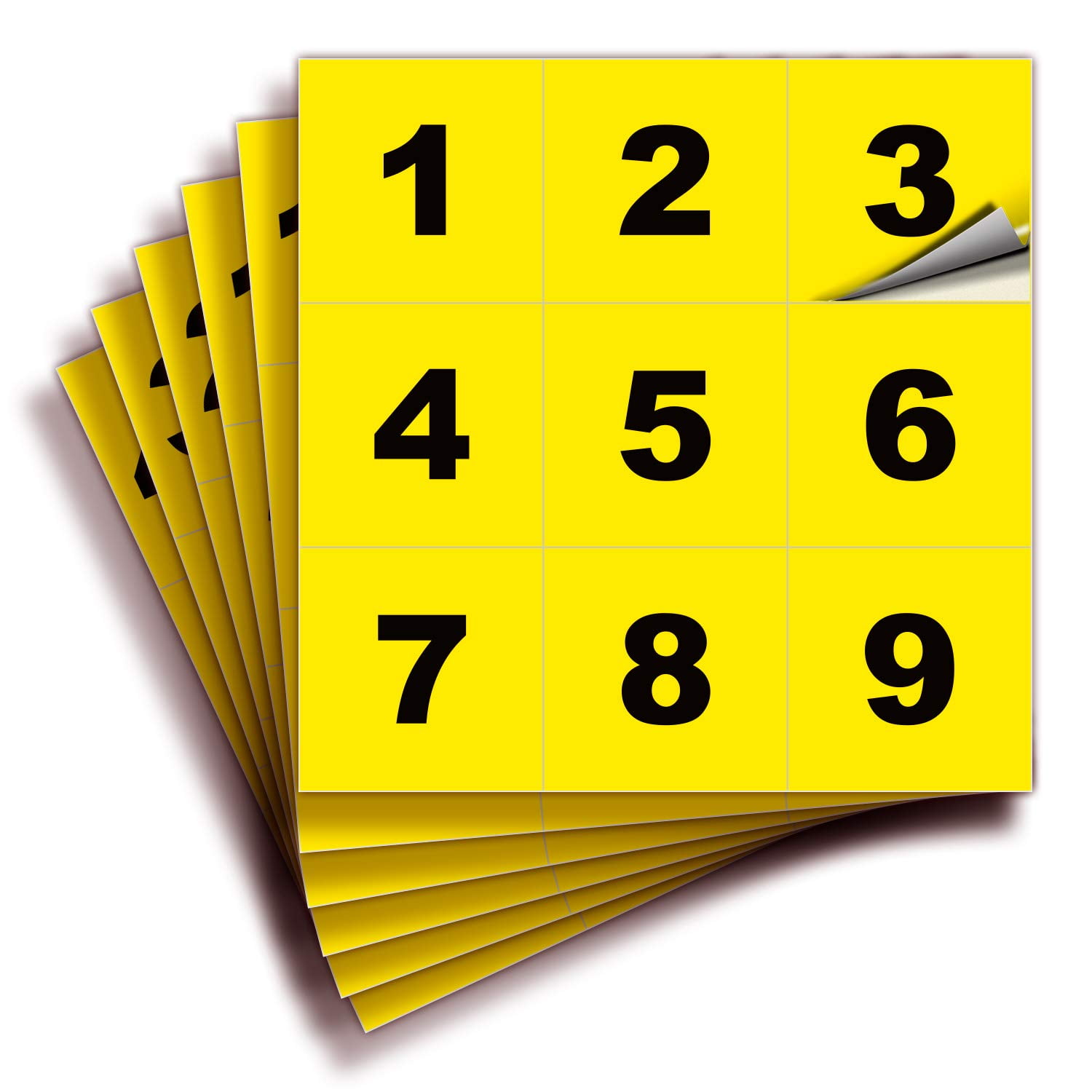 iSYFIX Yellow Consecutive Number Stickers – 1 to 50, 2-inch, 1 set ...