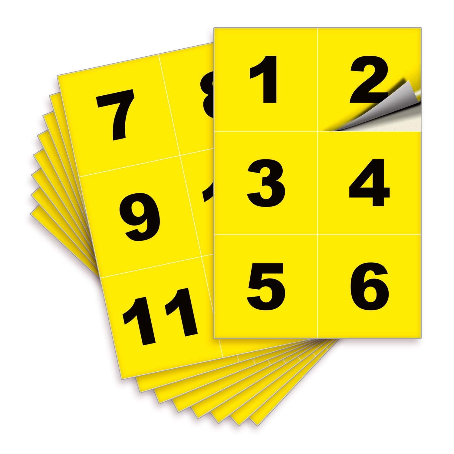 iSYFIX Yellow Consecutive Number Stickers – 1 to 50, 4-inch, 1 set ...