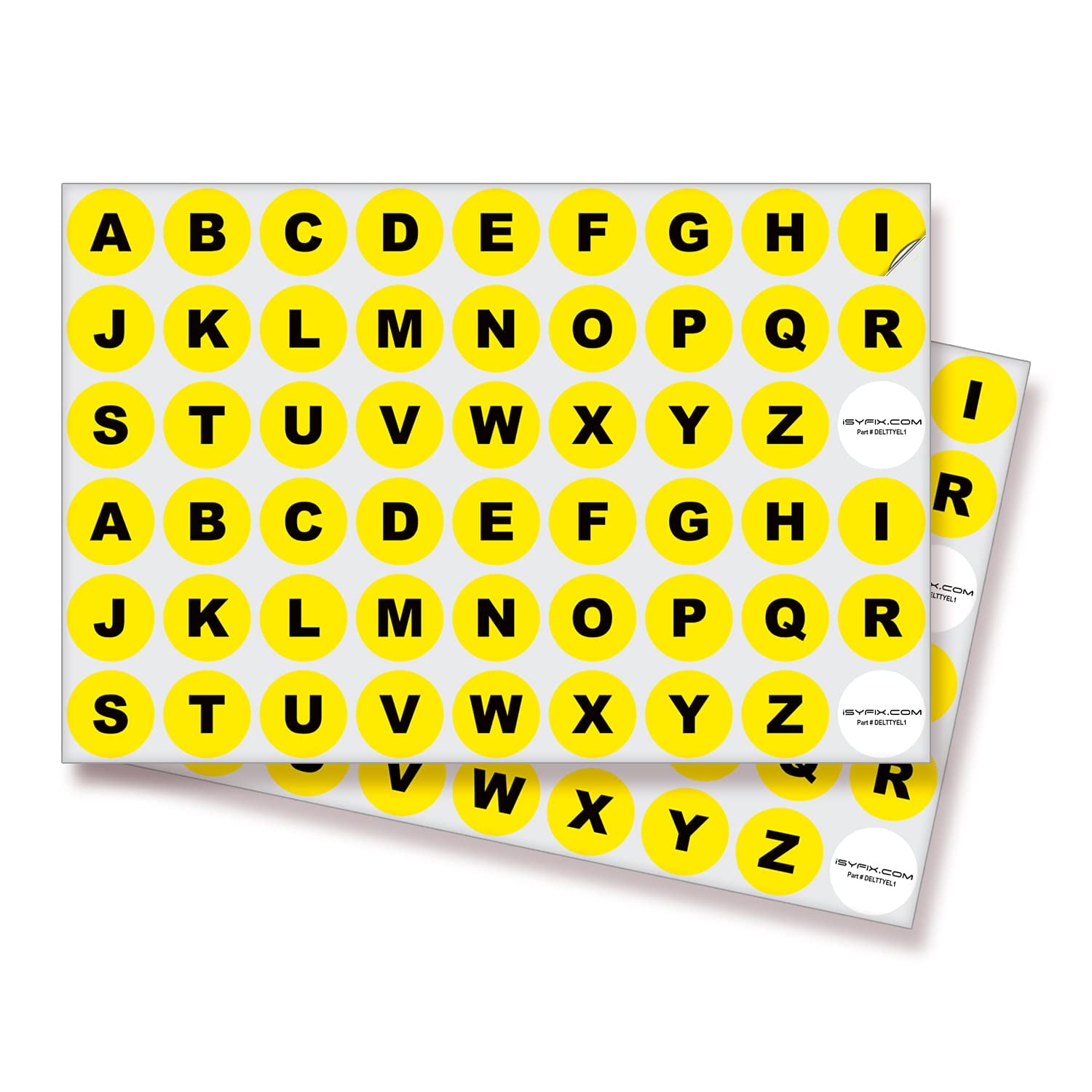 iSYFIX Yellow Vinyl Letters Stickers - 4 Sets, 1 inch Self-Adhesive, A ...