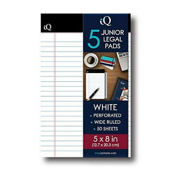 Pen + Gear Perforated Junior Legal Pads, White Color, 3 Pack, Wide ...