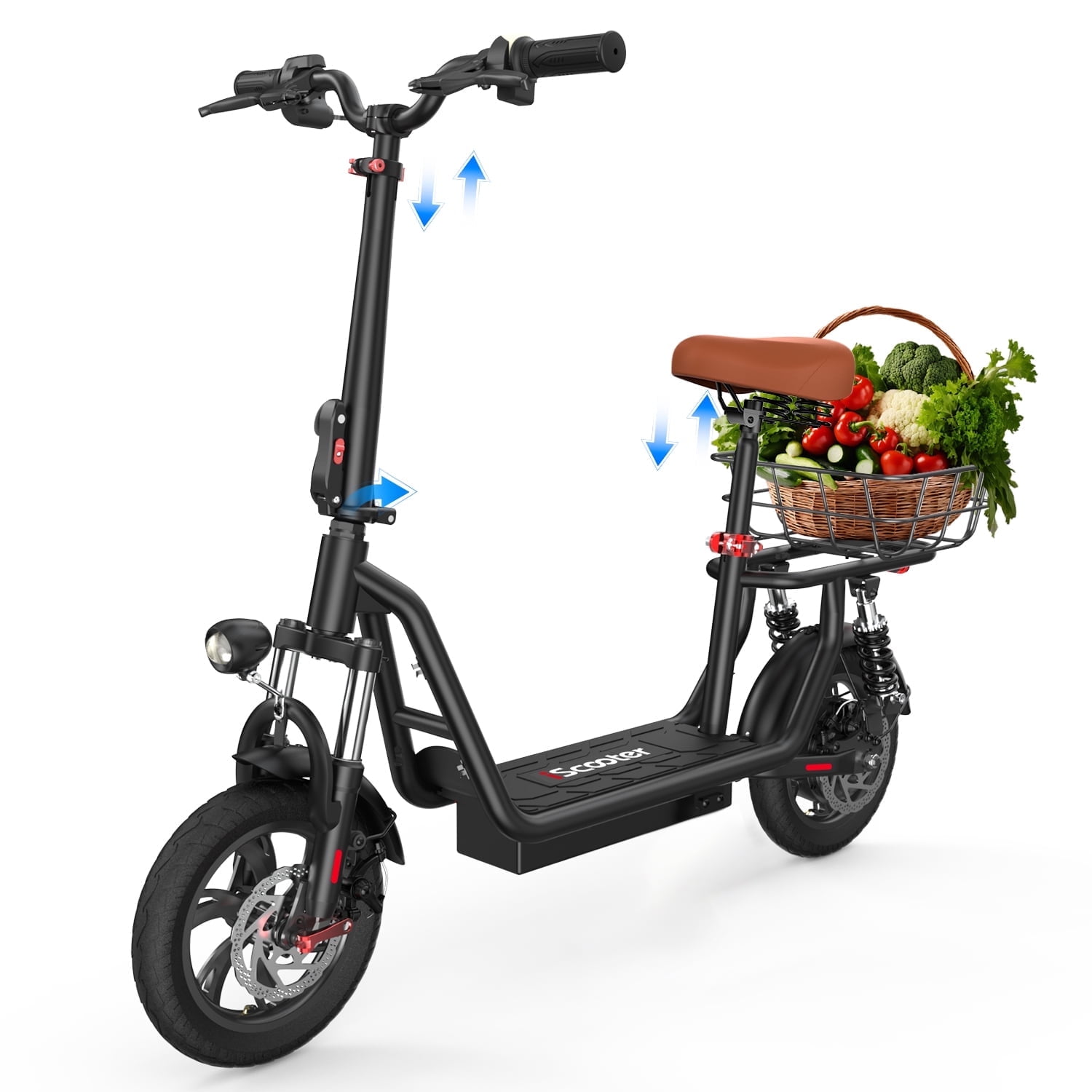 iScooter 500W Electric Scooter with Seat for Adult, 12" Commuter E ...