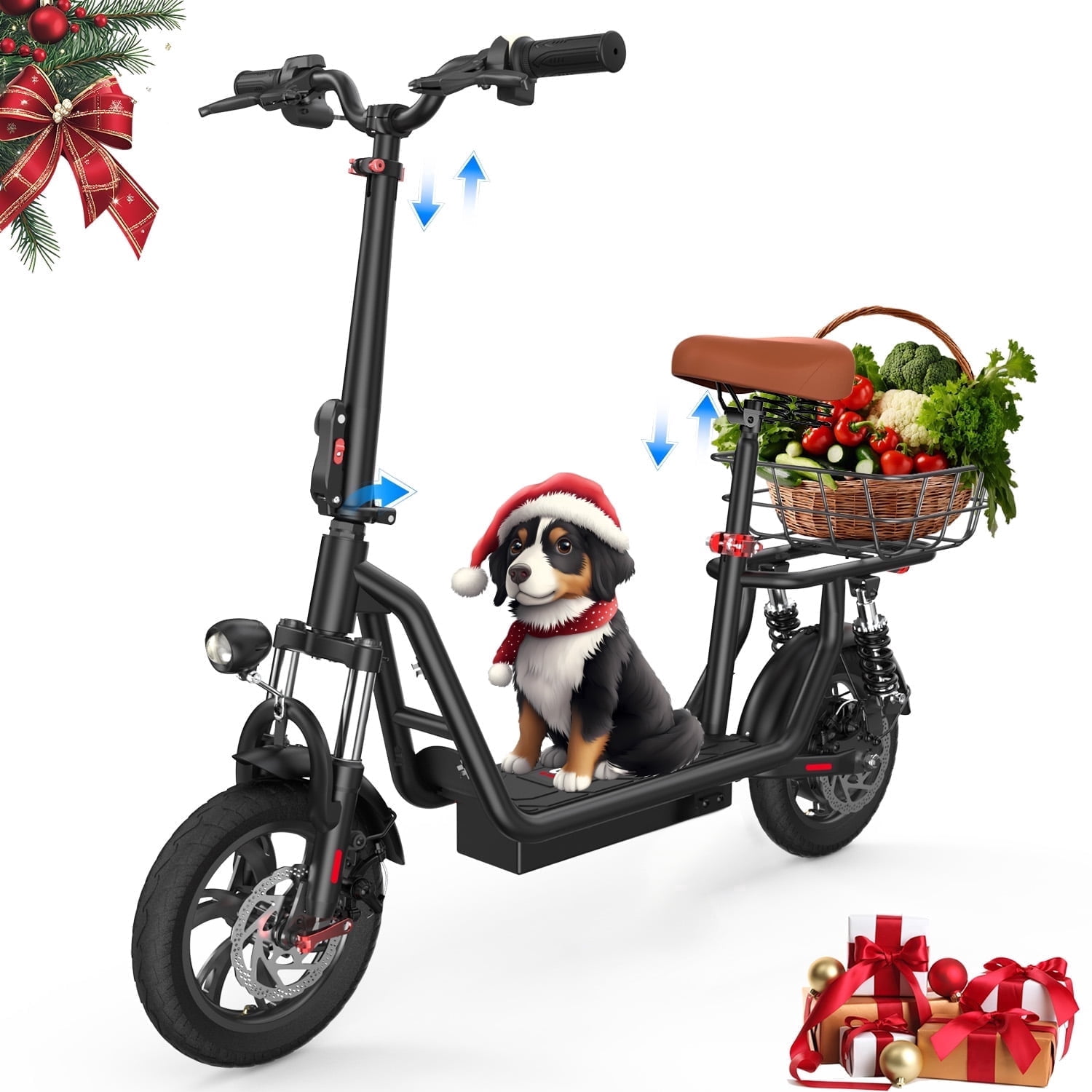 iScooter 500W Electric Scooter with Seat for Adult, 12" Commuter E ...
