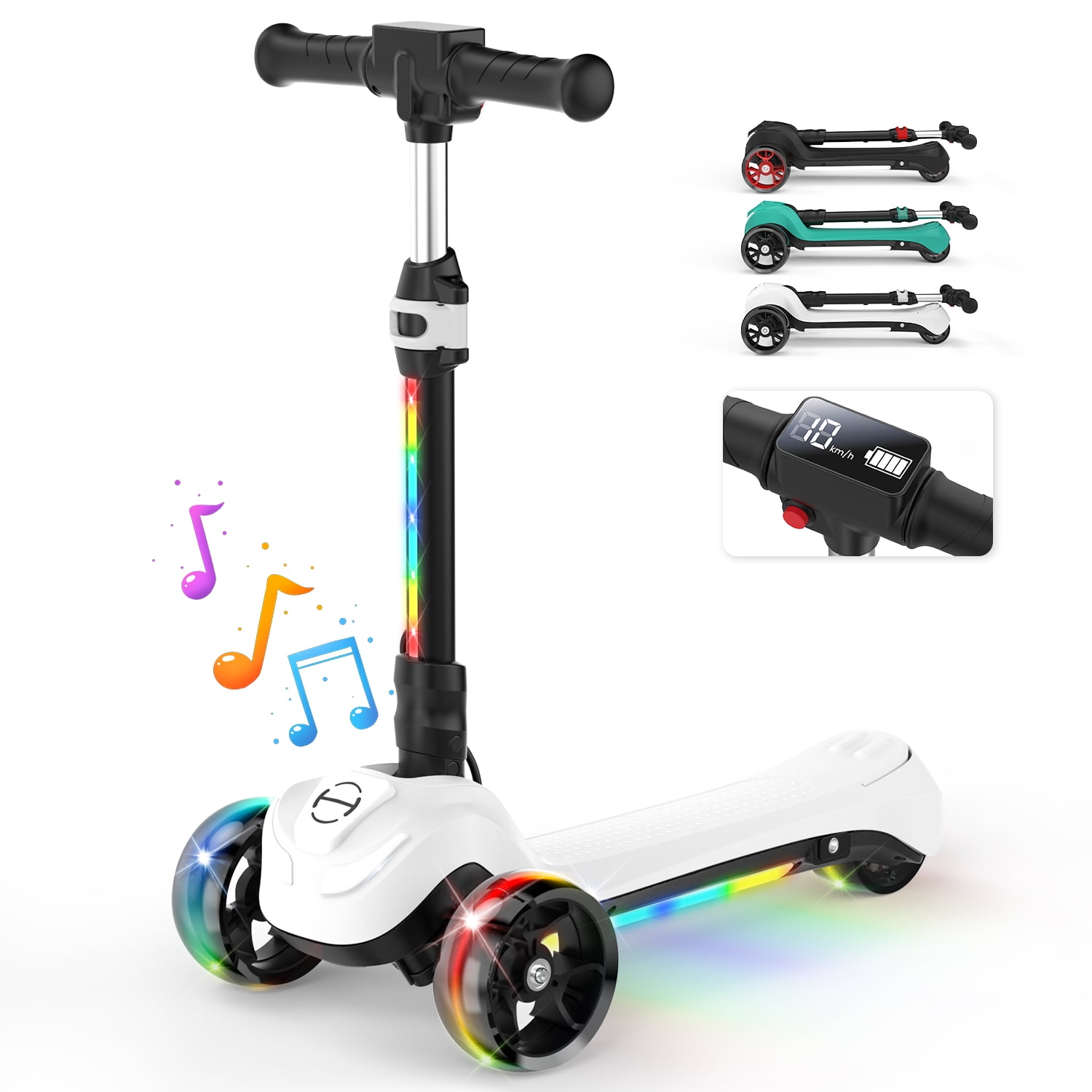 iHoverboard B2 Electric Scooter for Kids Ages 3+, LED Light-up Wheels ...