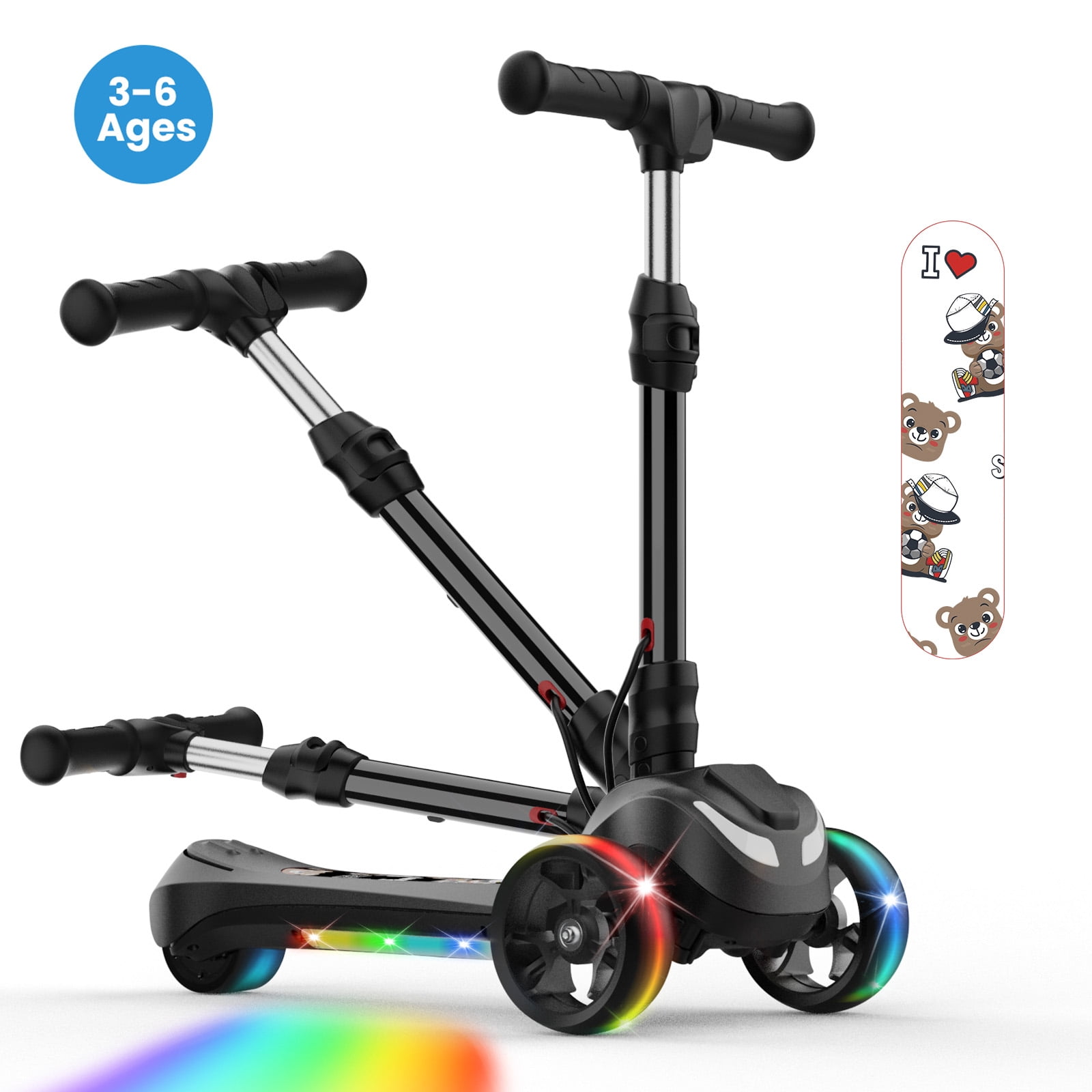 iScooter Electric Scooter for Kids 3-6, Light-Up Wheels & Pedal, Thumb ...