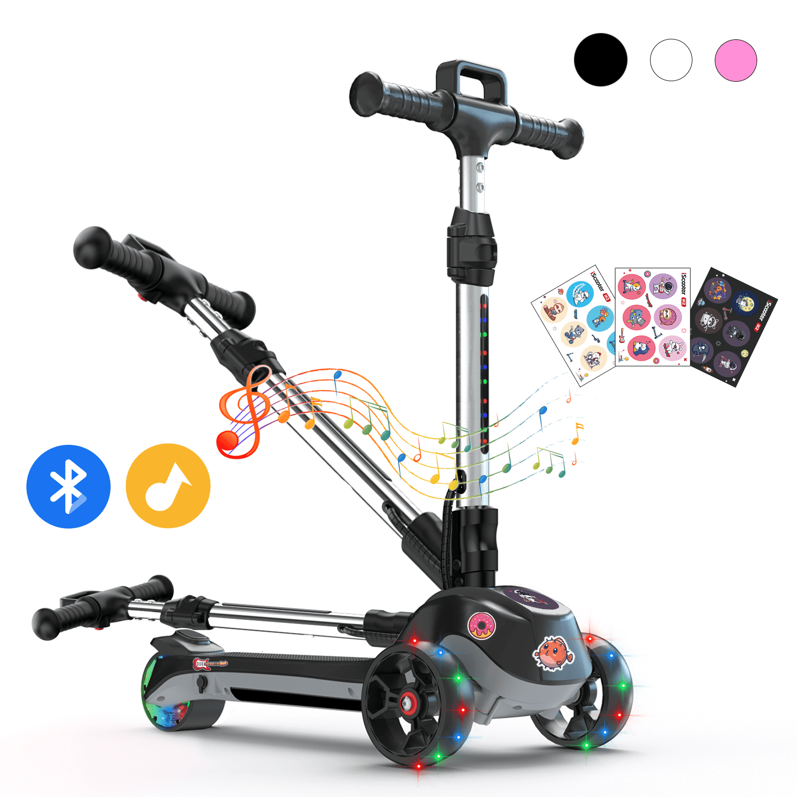 iScooter Electric Scooter for Kids Ages 3-12, Bluetooth Music Speaker ...