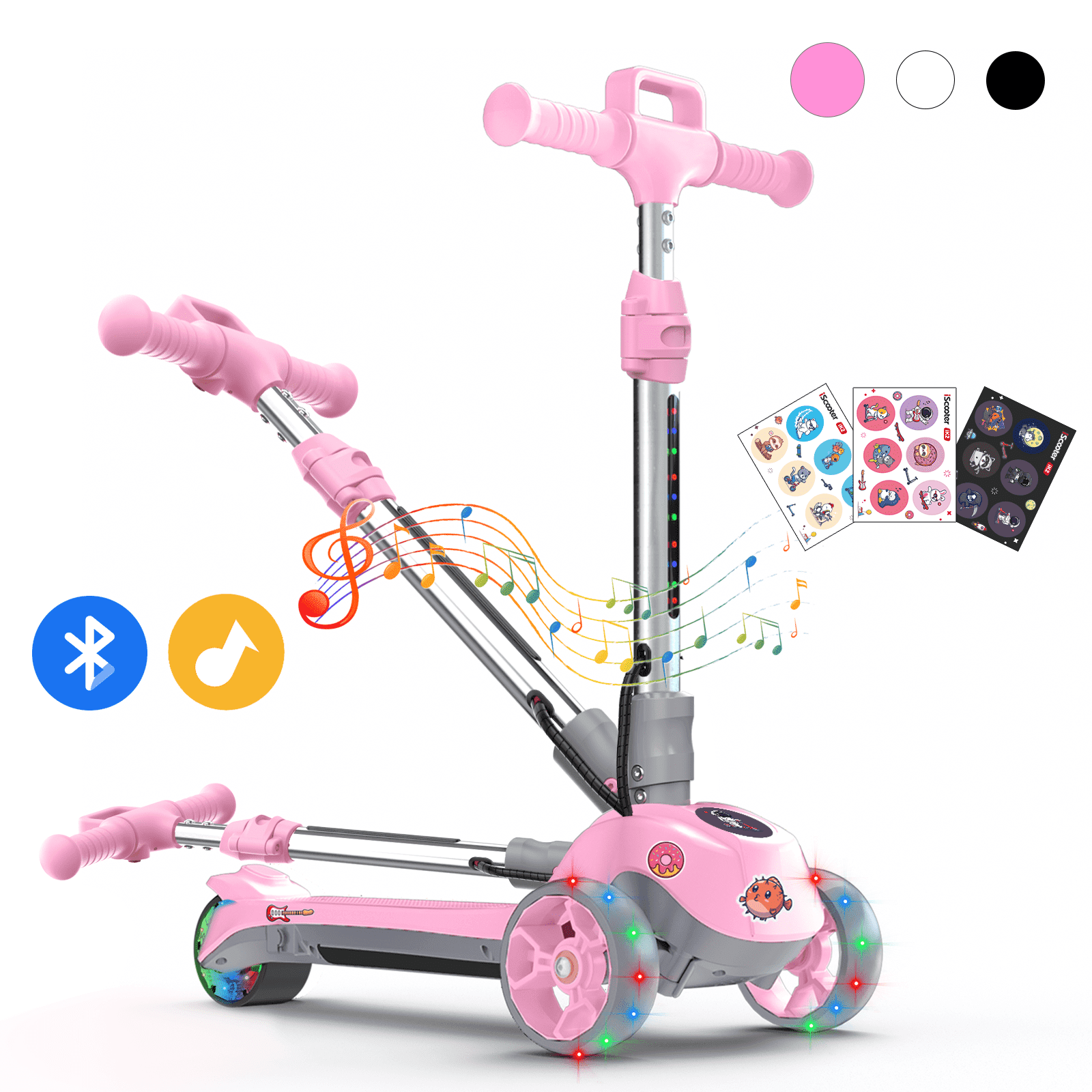 iScooter Electric Scooter for Kids Ages 3-12, Bluetooth Music Speaker ...