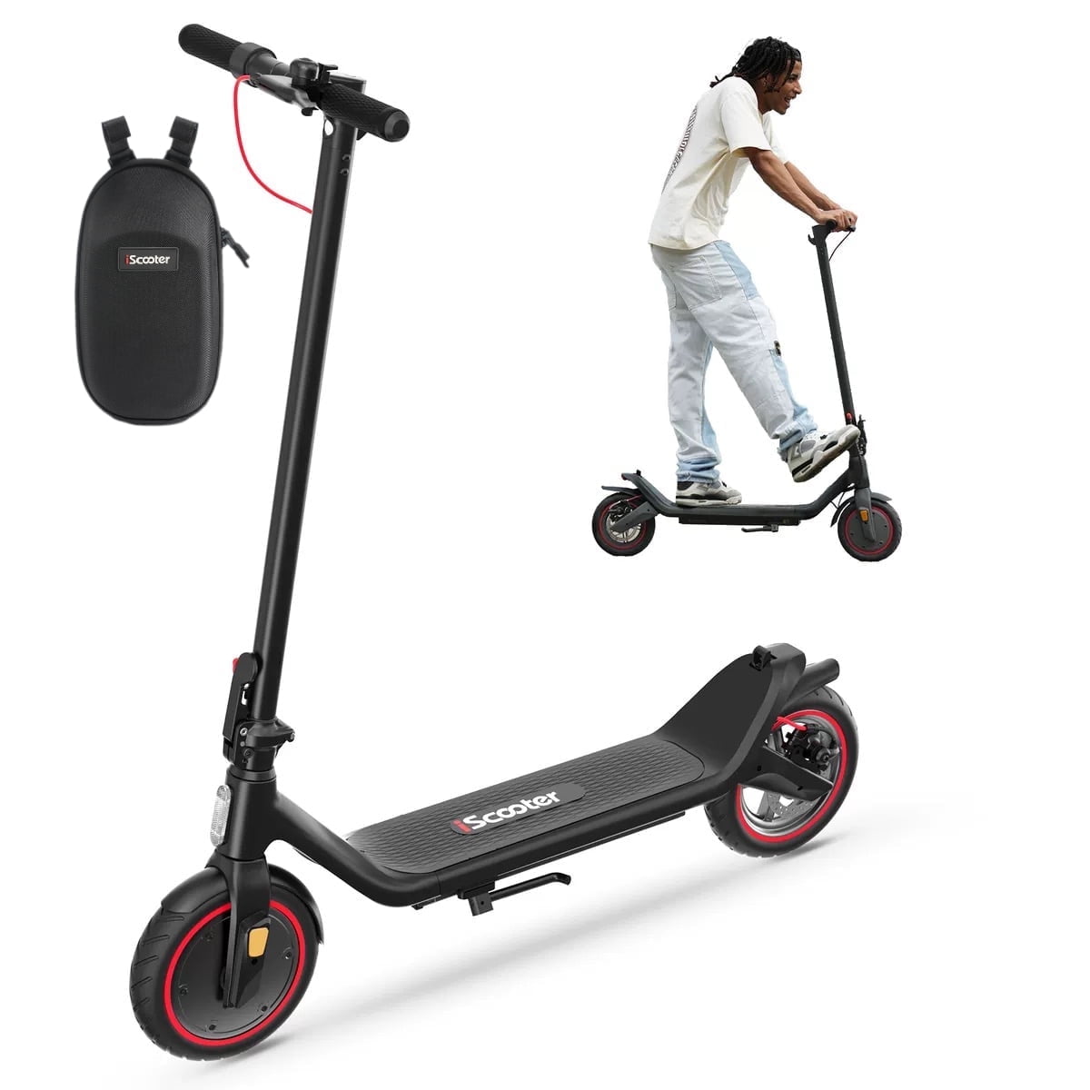 iScooter i8L Electric Scooter for Adults with Bag, 18 Miles 350W ...