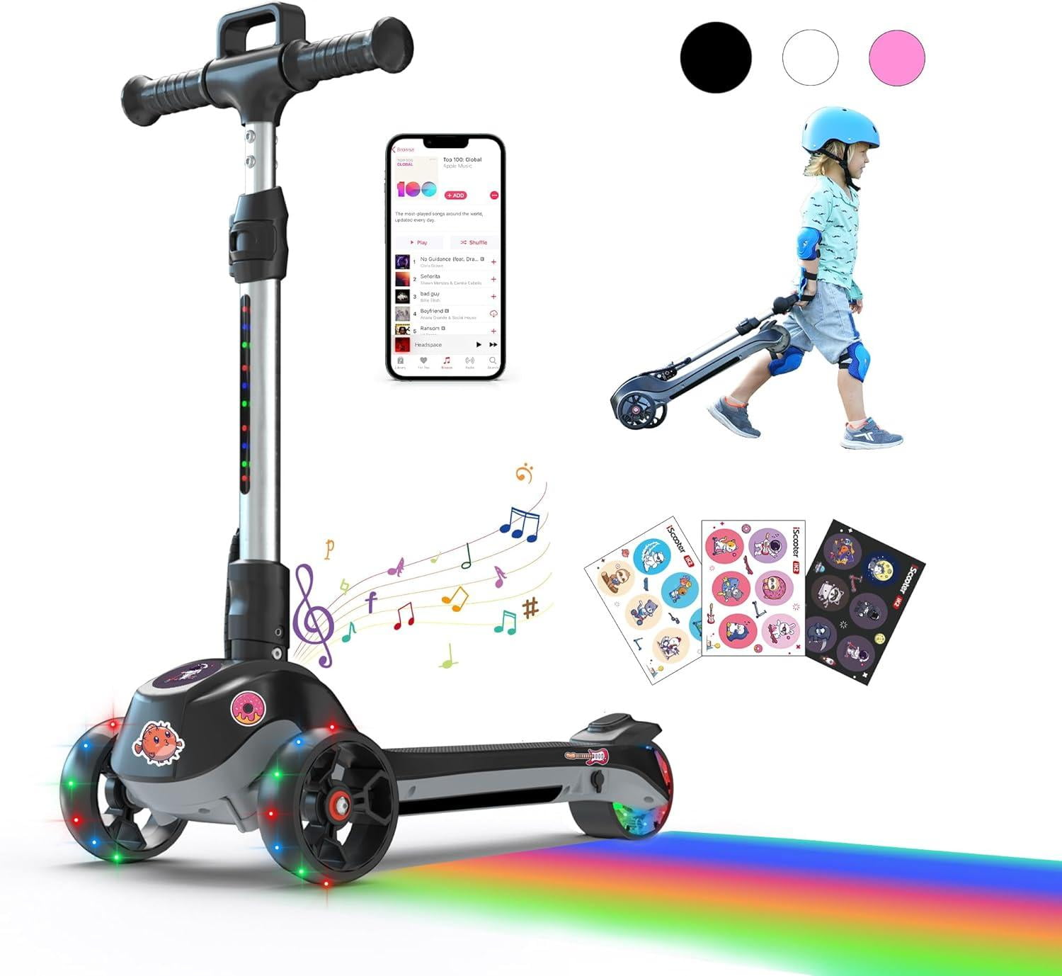 iScooter iK2 Electric Scooter for Kids Ages 3-8, Bluetooth Features ...