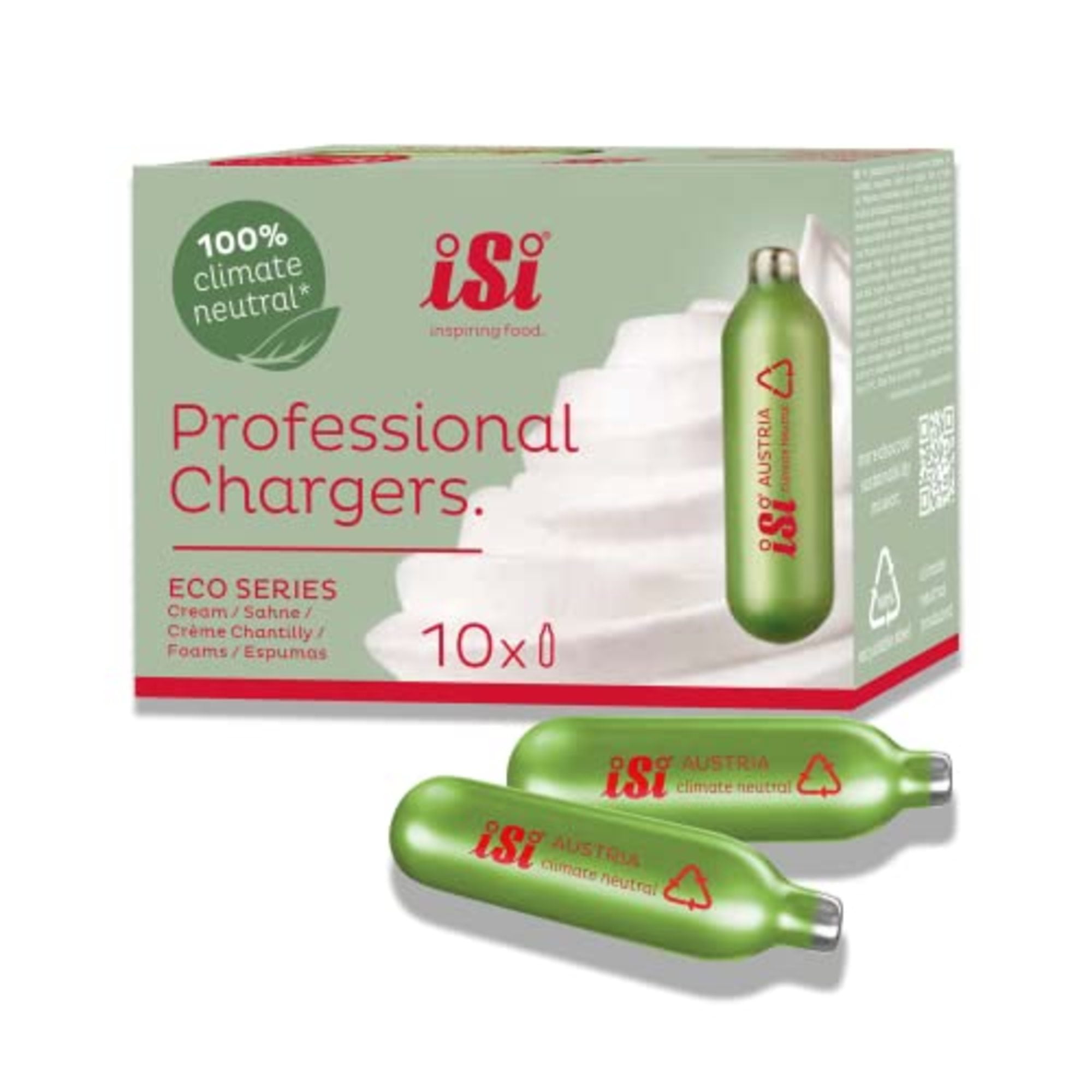 iSi Eco Nitrous Oxide Cream Charger Capsules (10-Pack - Box of 36) - Recyclable Steel Whipping ...