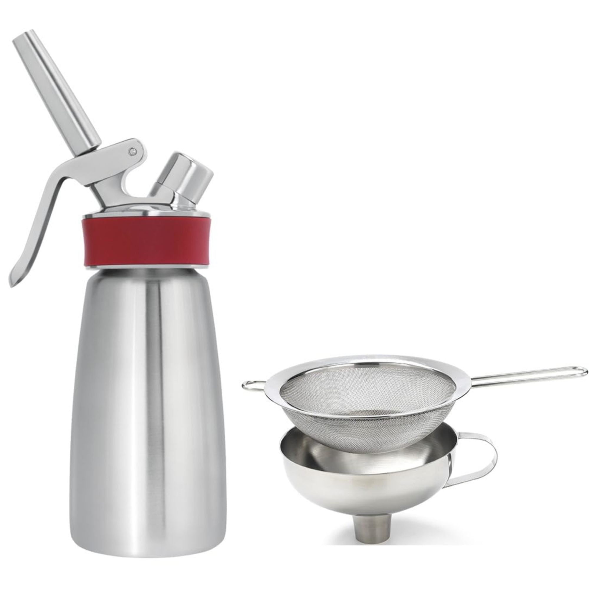 iSi Gourmet Whip Whipped Cream Dispenser - 1/2 Pint with Funnel & Sieve ...