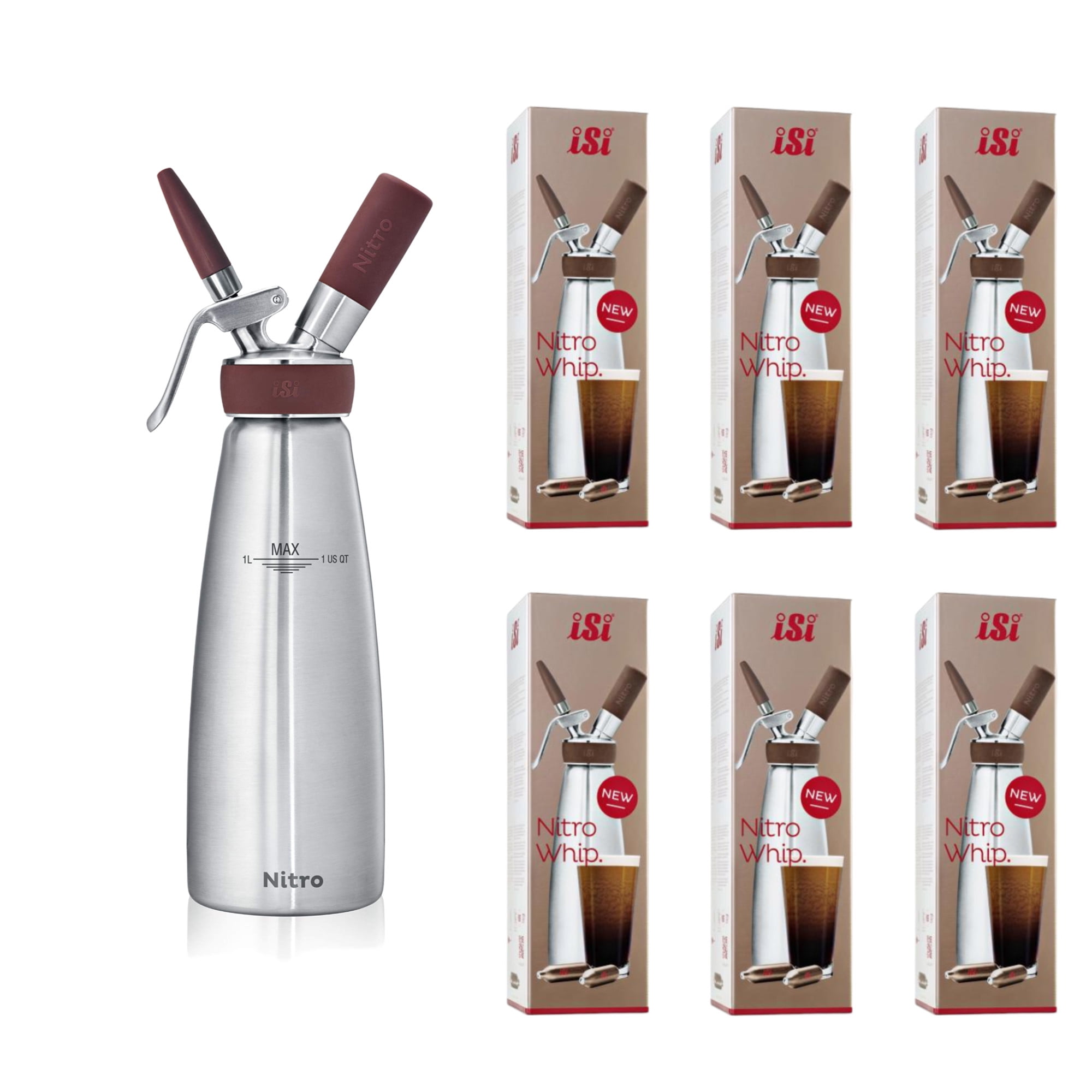 iSi North America 1 Qt Nitro Whip, Case of 6 - Create Smooth Nitro Brew ...