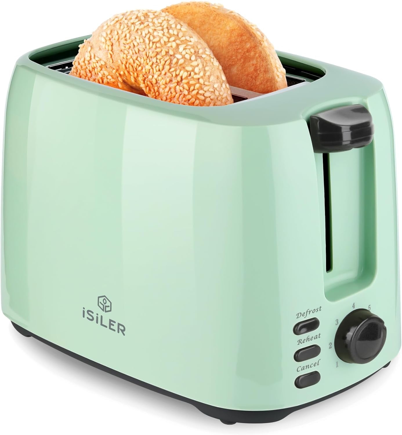 iSiLER 2 Slice Toaster, 1.3 Inches Wide Slot Bagel Toaster with 7 Shade ...