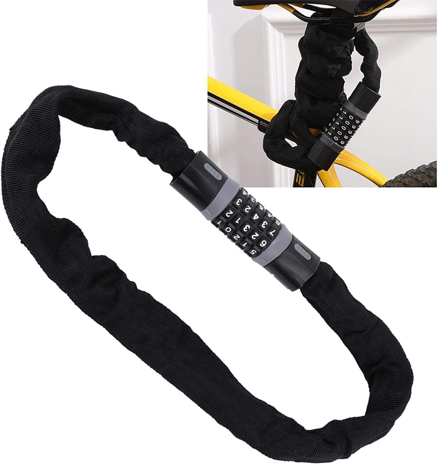 iSinwheel Bike Lock with Combination, Bicycle Lock Secure 5 Digit ...