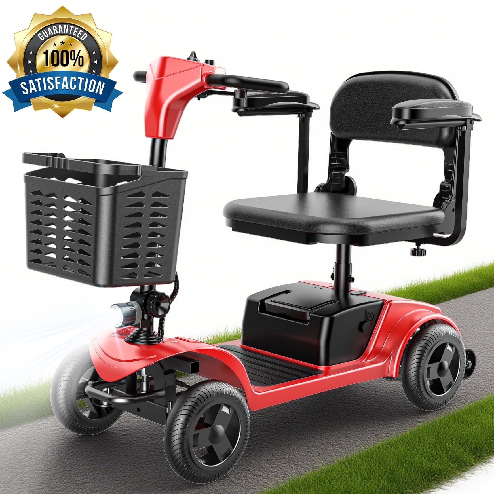 iScooter 4 Wheel Mobility Scooter for Seniors, Wider Seats & Foldale ...