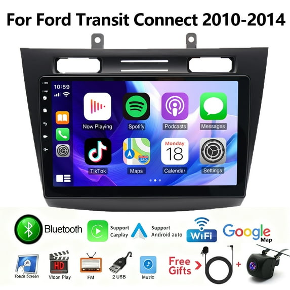 iSpchen 10inch Car Stereo Radio for Ford Transit Connect 2010-2014 with ...