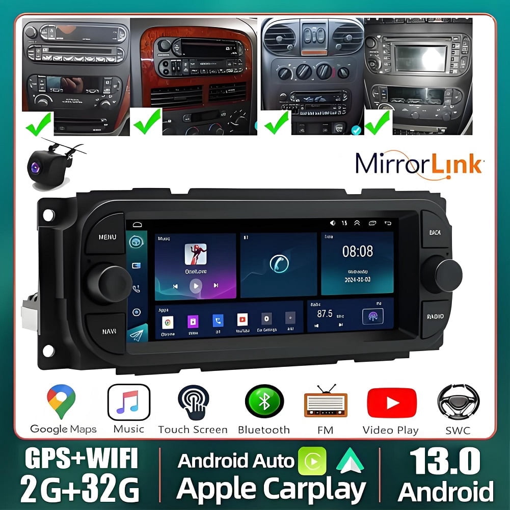 iSpchen CarPlay Android 13 Car Stereo Radio Compatible for Jeep ...
