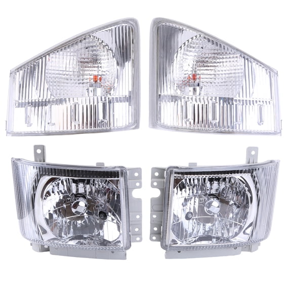 iSpchen Pair Headlights and Corner Lamps for Isuzu NPR NPR-HD NQR NRR ...