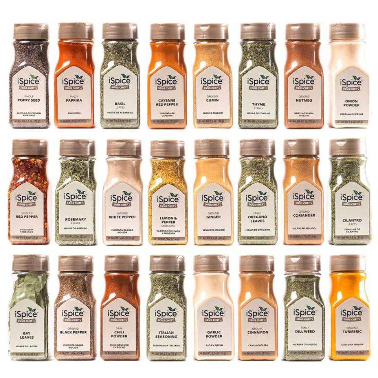 iSpice 24-Pack Spices and Herbs, Seasoning Sampler, Gourmet Culinary ...