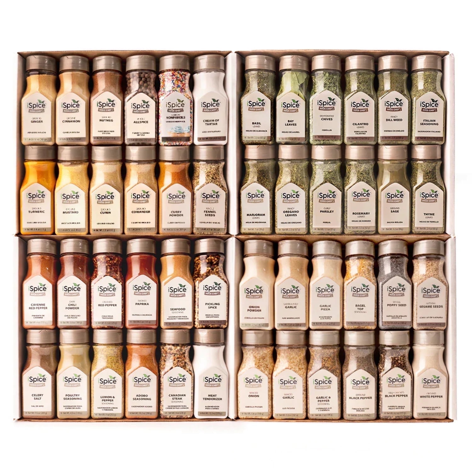 iSpice | 48 Pack of Spice and Herbs | Total Kitchen | Mixed Spices ...