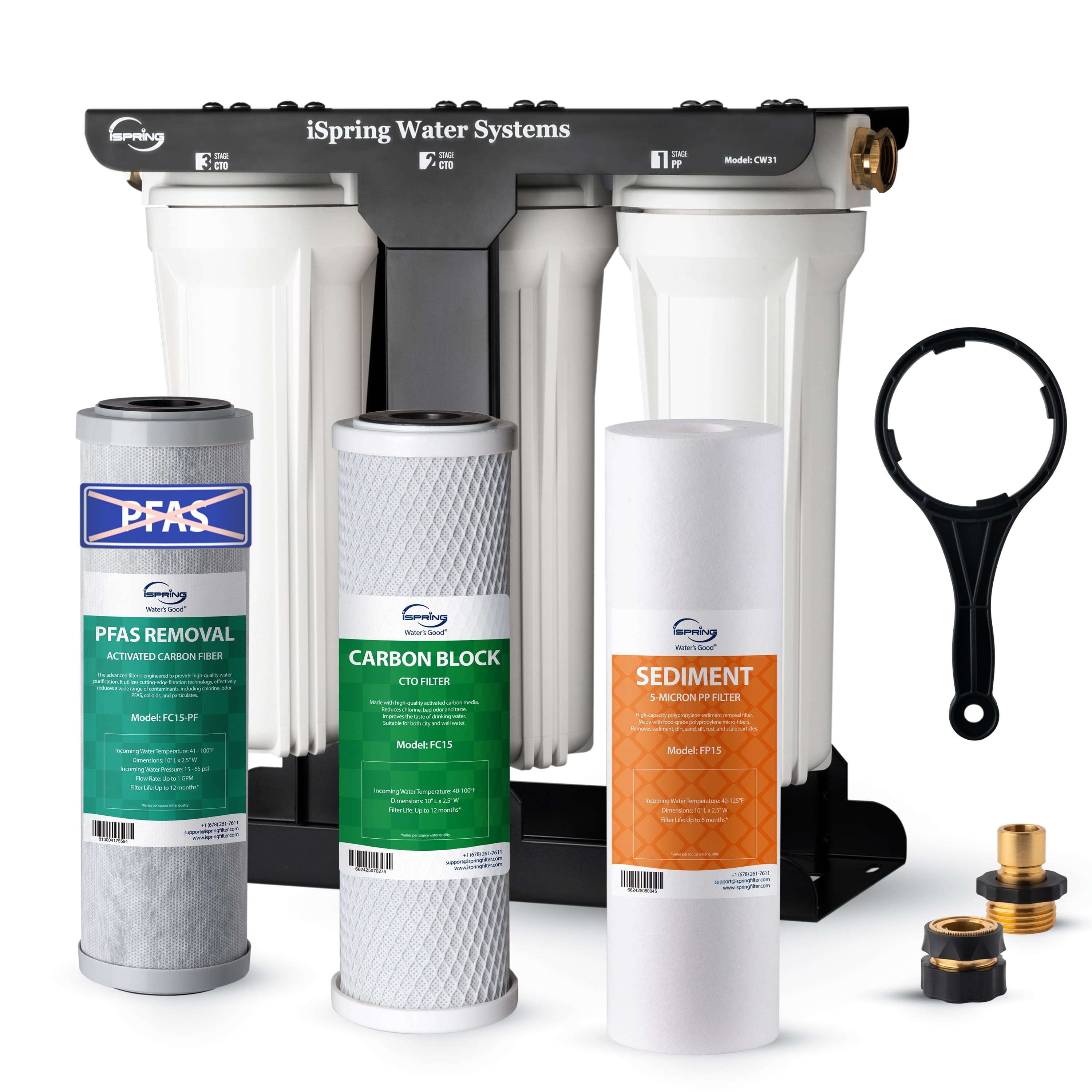 iSpring CW31-PF 3-Stage RV Water Filtration System for Campers, SGS ...