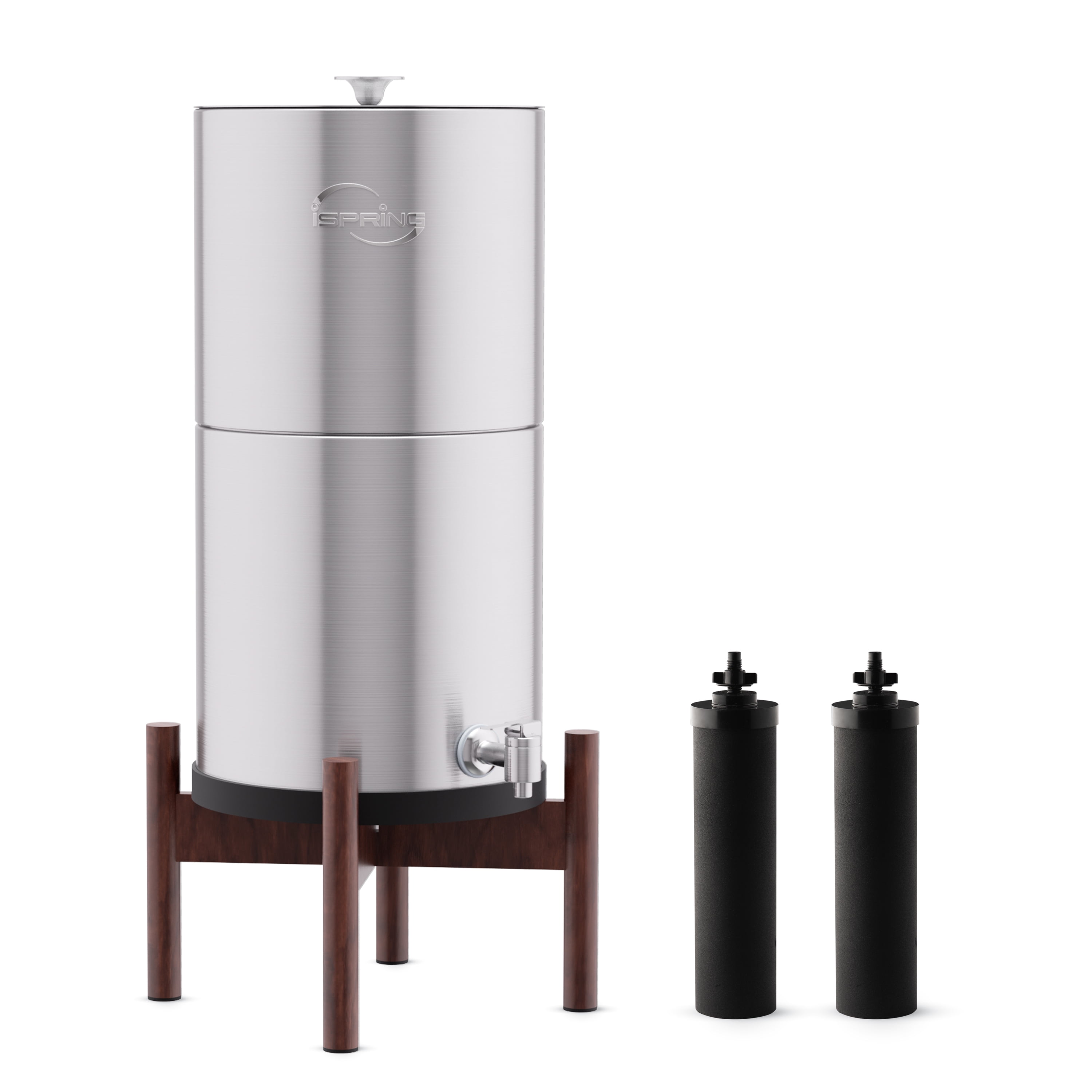 iSpring DGF2-DW Gravity-Fed Stainless Steel Countertop Water Filter ...