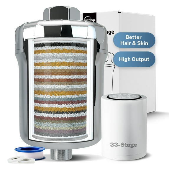 iSpring SF1S 15-Stage Universal Shower Filter, High Output, Replaceable ...