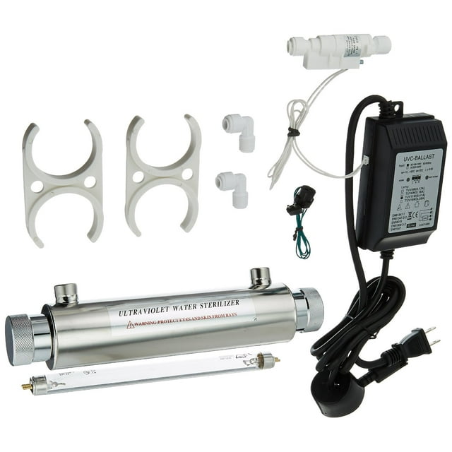 iSpring #UVF11A 11W 10 inch Ultra Violet UV Sterilizer with Smart Flow ...