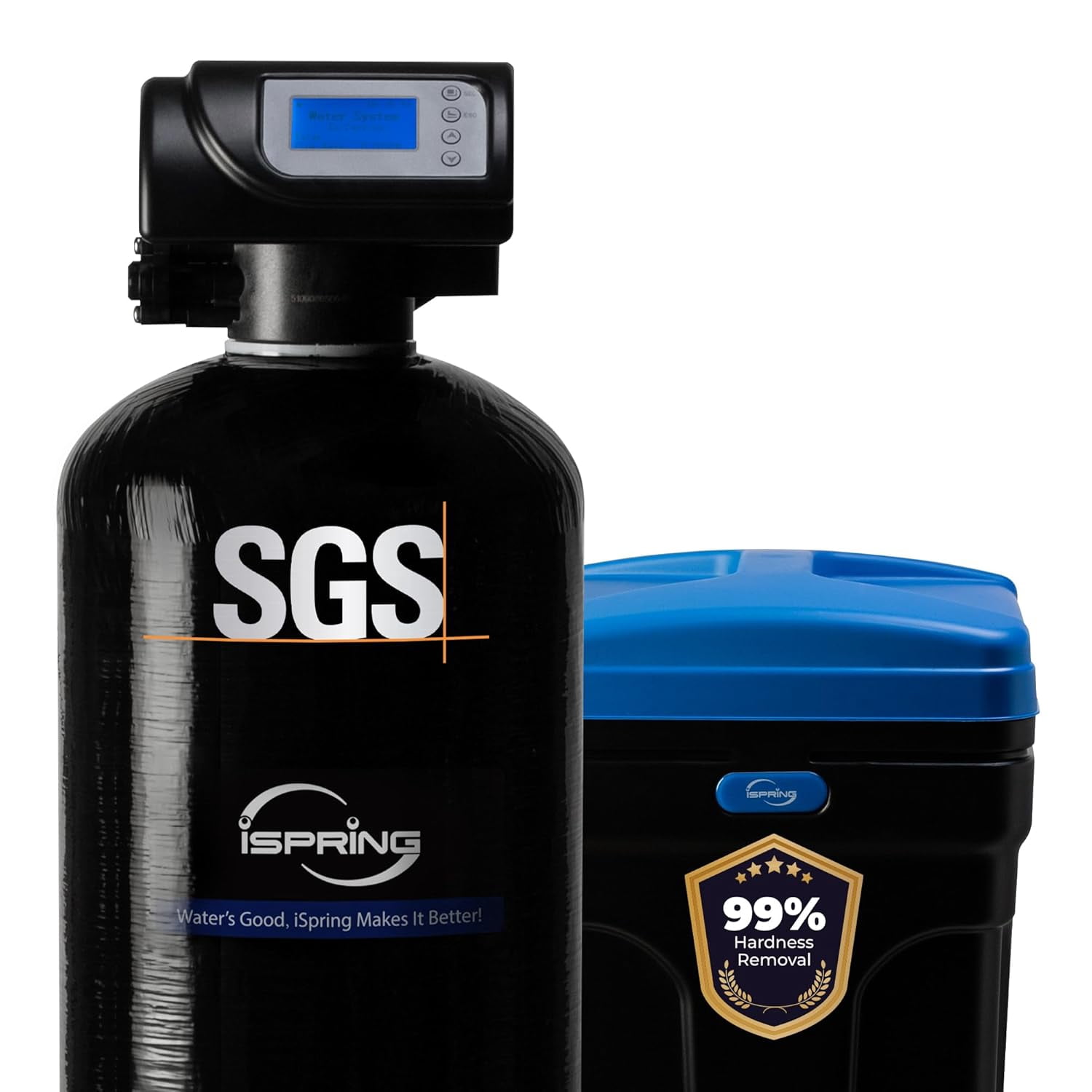 iSpring WCSTB45KG Whole House Water Softener System, 45,000 Grains High ...