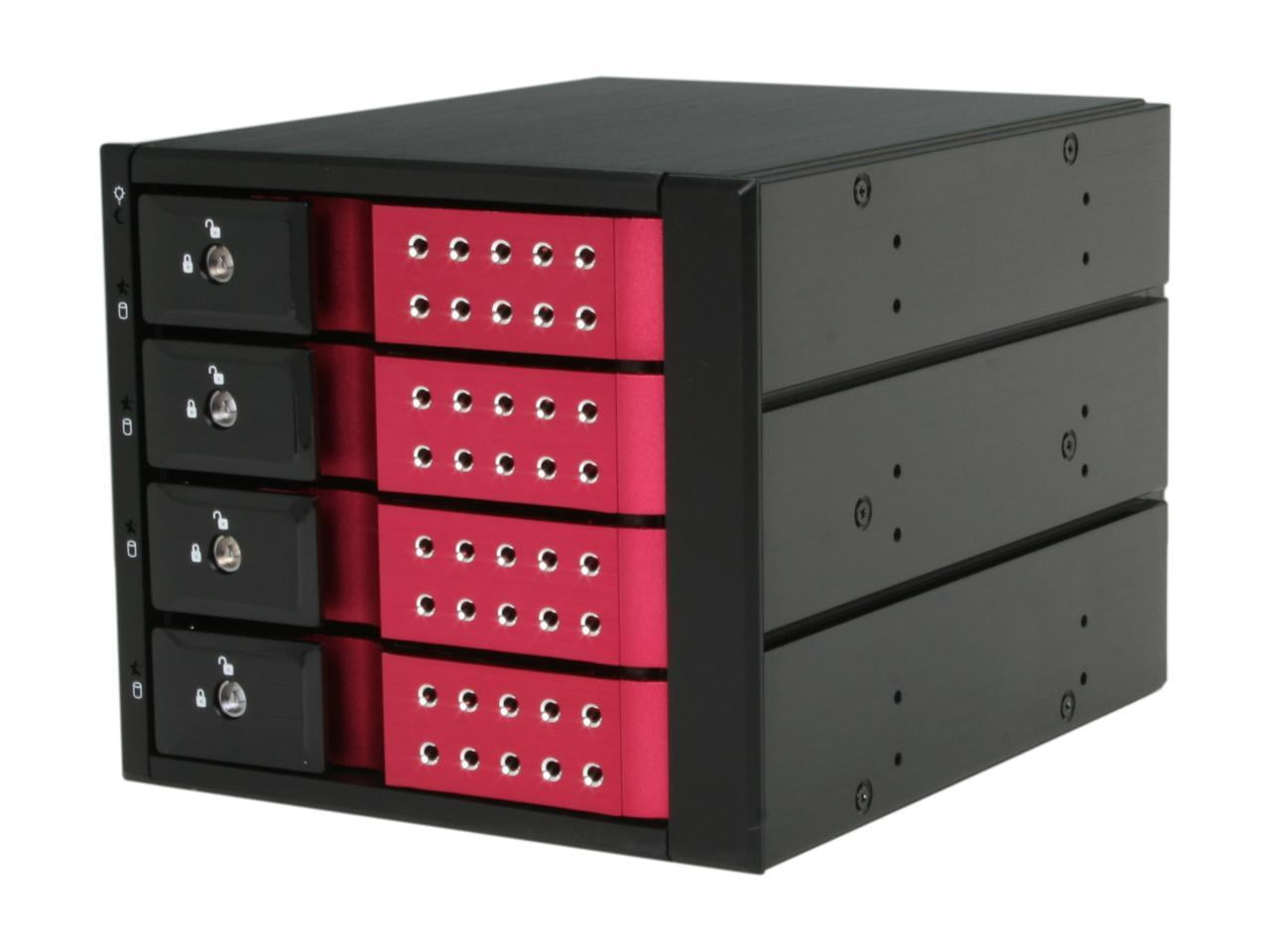 iStarUSA BPN-DE340SS-RED 3 x 5.25" to 4 x 3.5" SAS/SATA Trayless Hot ...