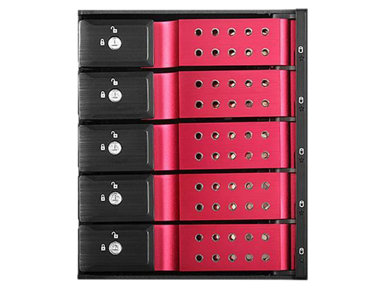 iStarUSA BPN-DE350HD-RED Trayless 3 x 5.25" to 5 x 3.5" 12Gb/s HDD Hot ...