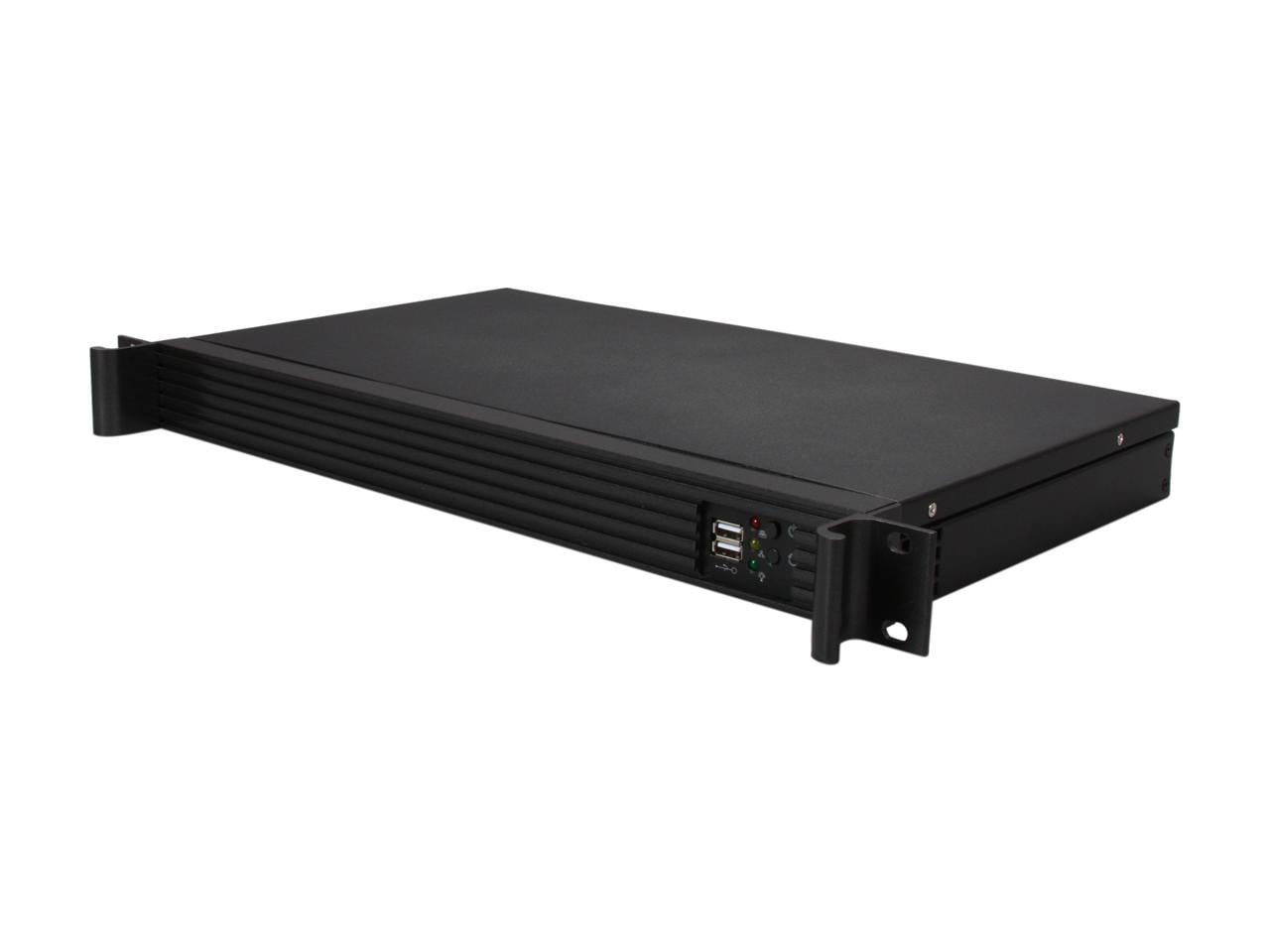 iStarUSA D-118V2-ITX-30FX8 Black Metal / Aluminum 1U Rackmount Compact ...