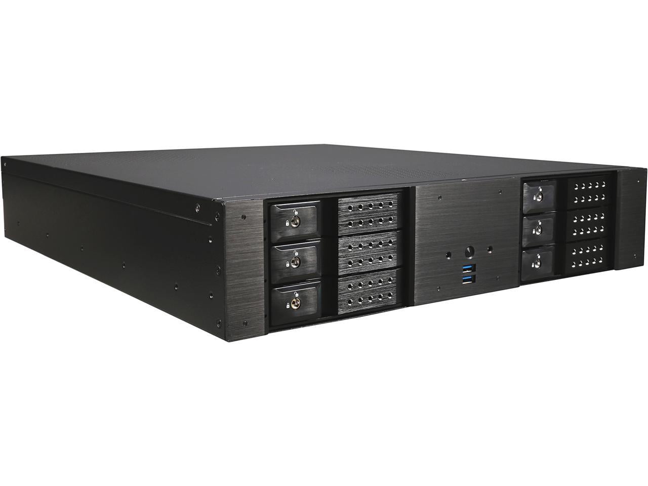 iStarUSA D-260HN Black Aluminum 2U Rackmount Compact 6x 3.5" Bay ...